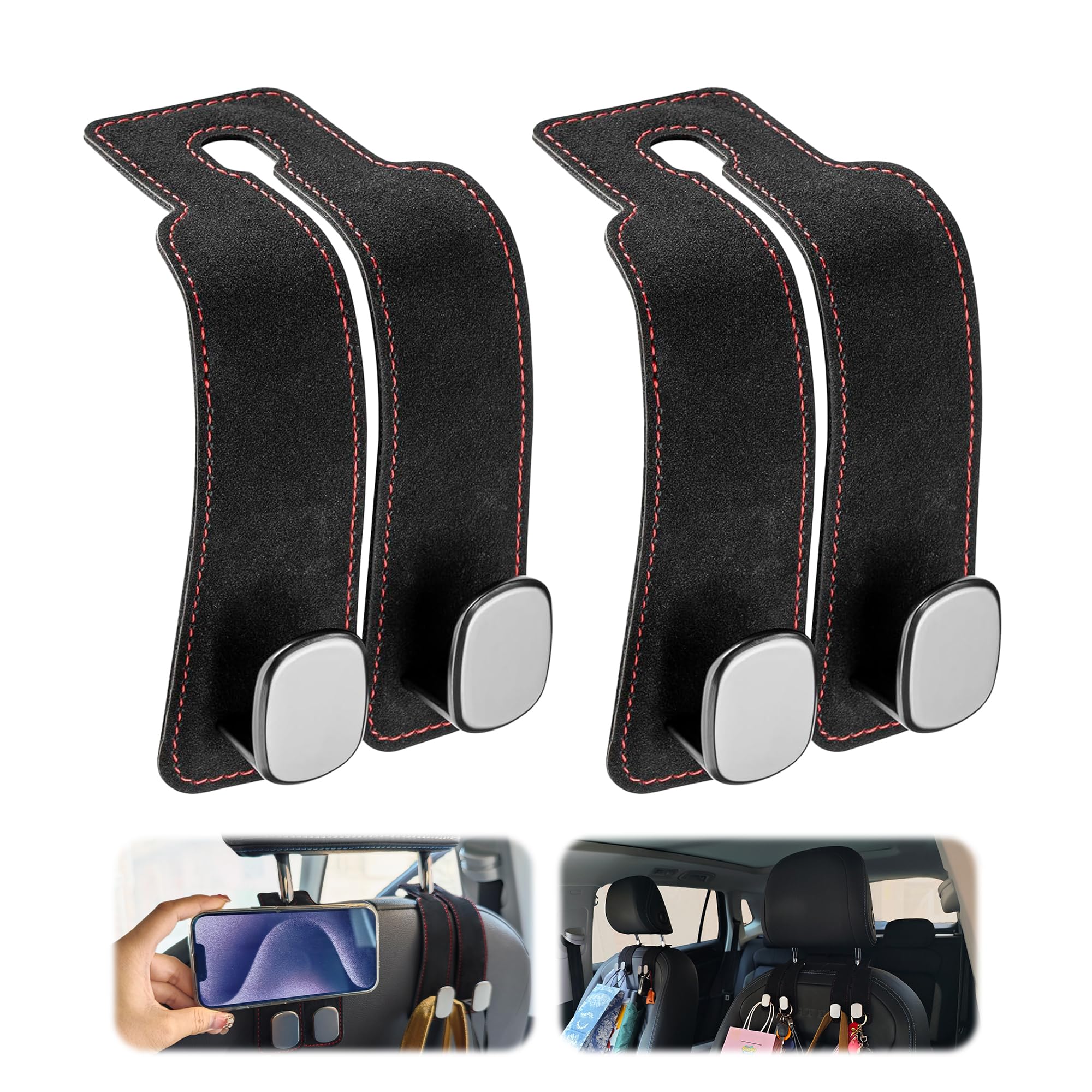 Amazon.com: AXELIS 2 in 1 Car Seat Back Storage Hook and Headrest Hooks ...