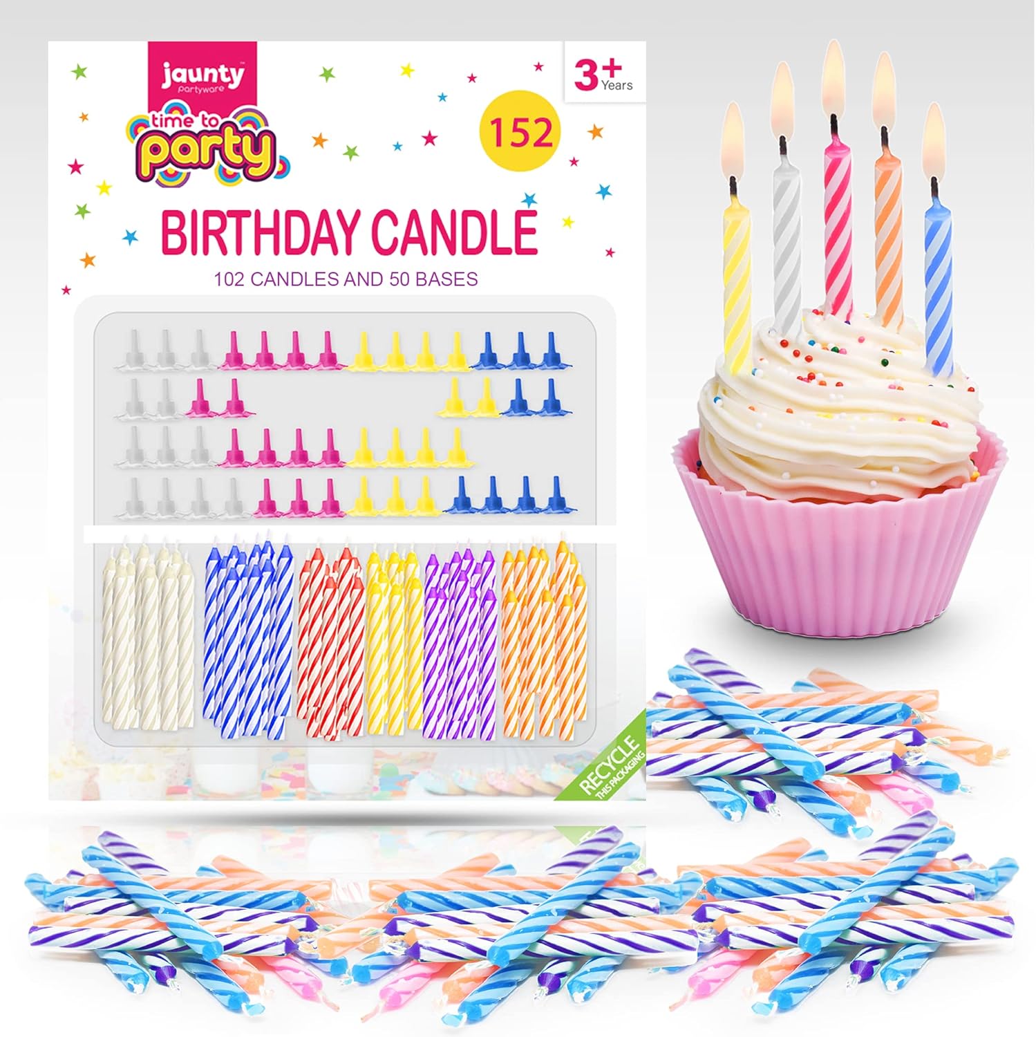 152pcs Birthday Candles for Cakes | Cake Decoration for Birthday ...