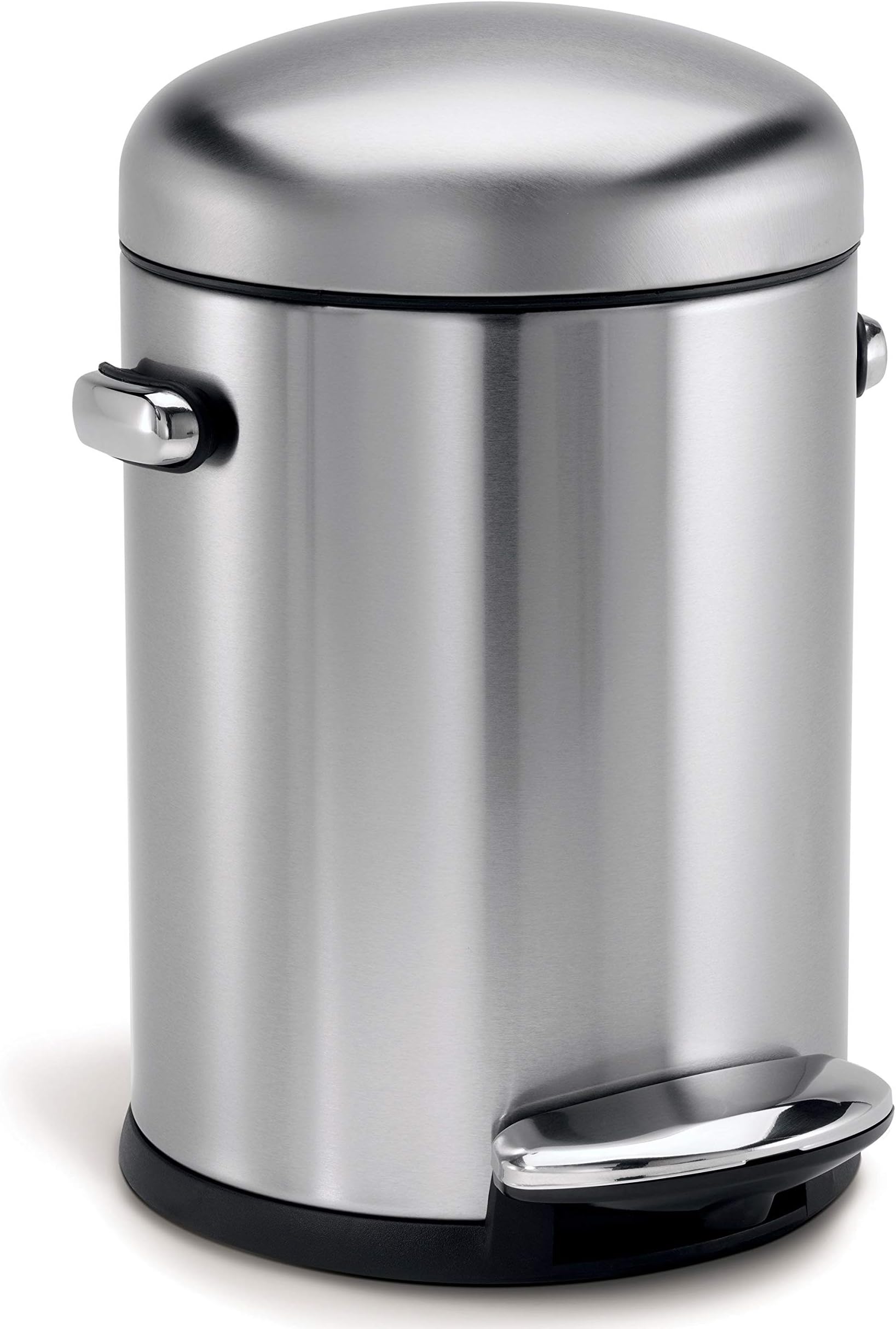 simplehuman CW1888CB 4.5L Round Retro Pedal Bin, Small Bin for Bathroom ...