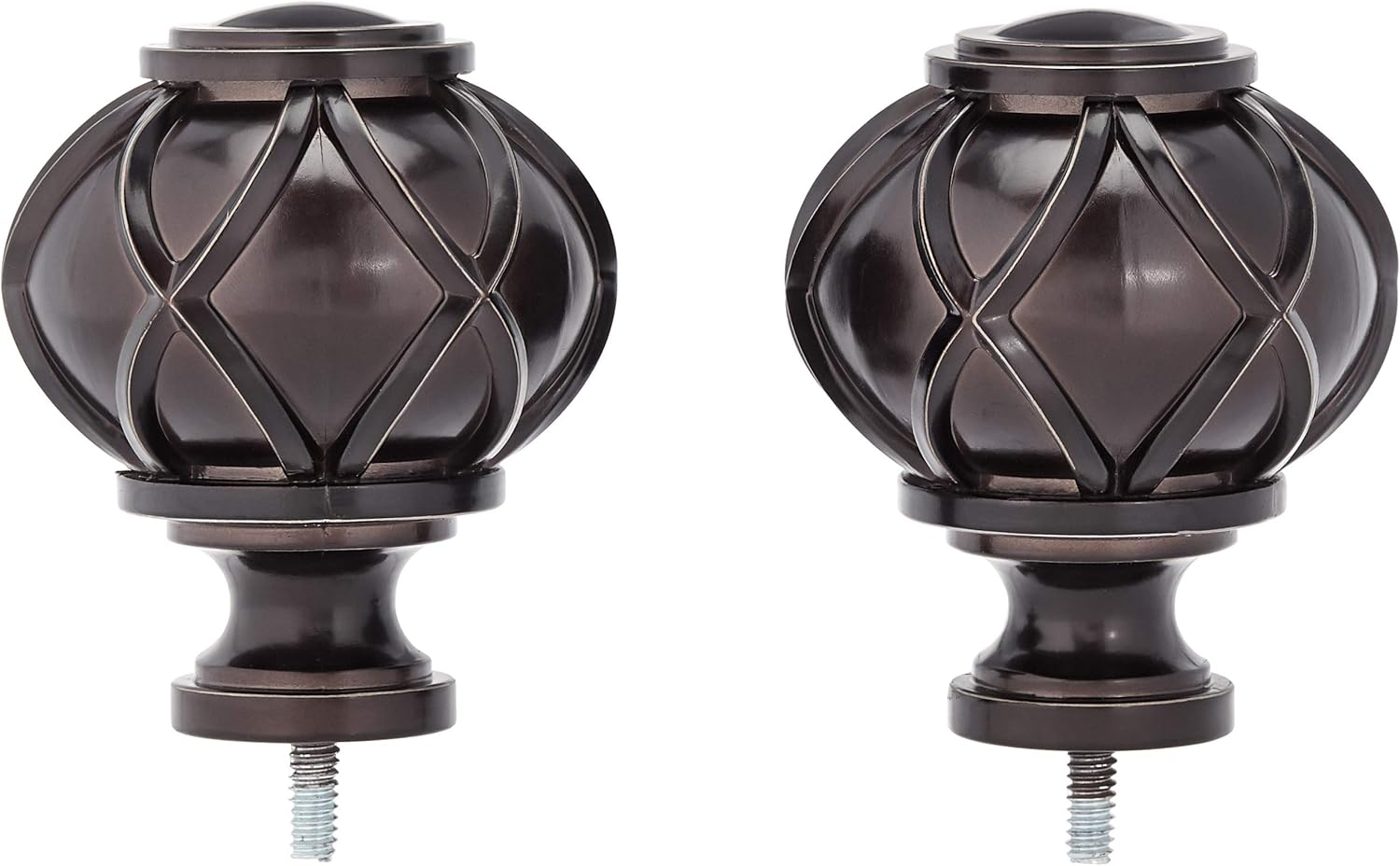 Amazon.com: Amazon Basics Round Capped Curtain Rod Finials - Set of Two ...