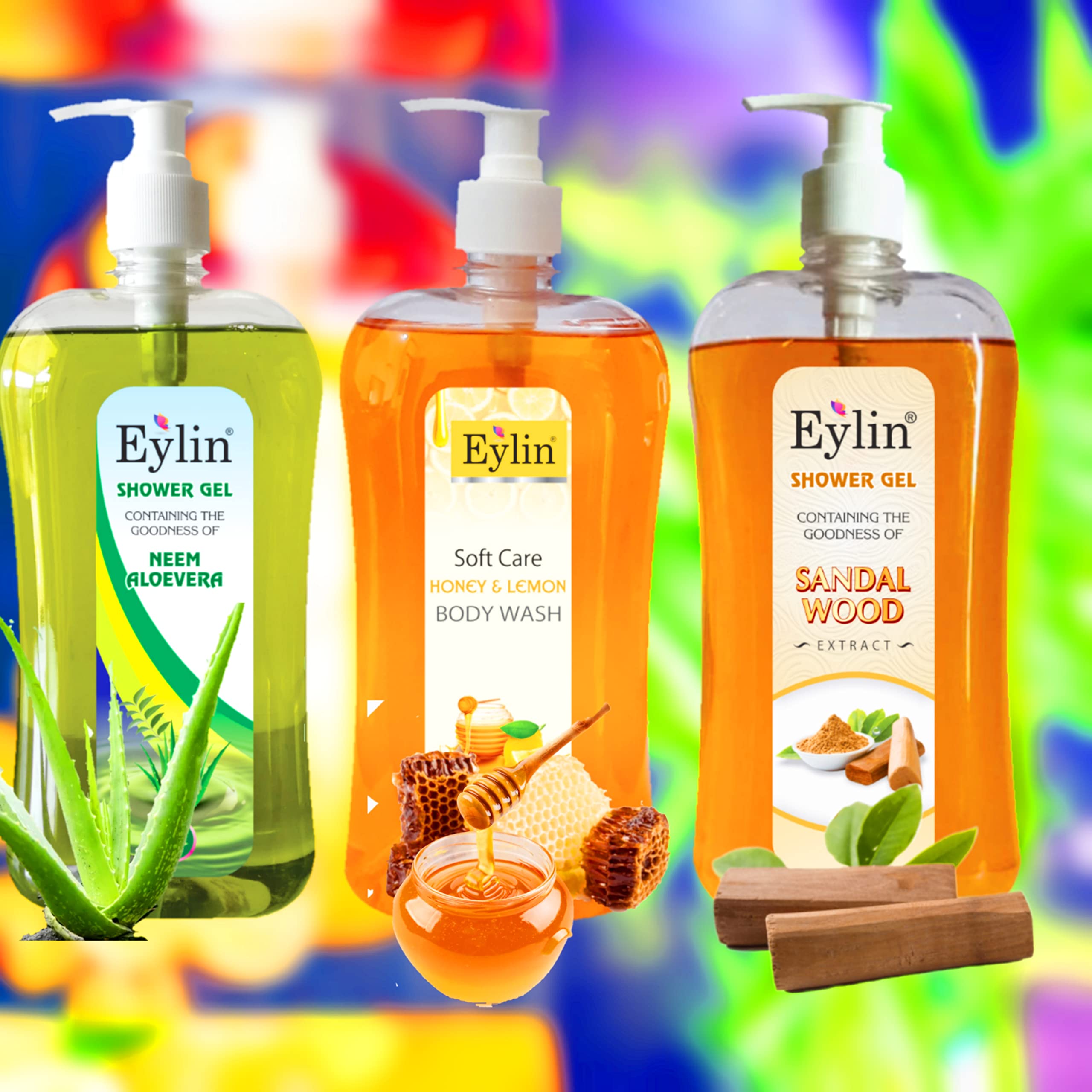 Buy Eylin Soft Care Shower Gel Combo: 1liter Sandal Extracts & 1 Liter ...