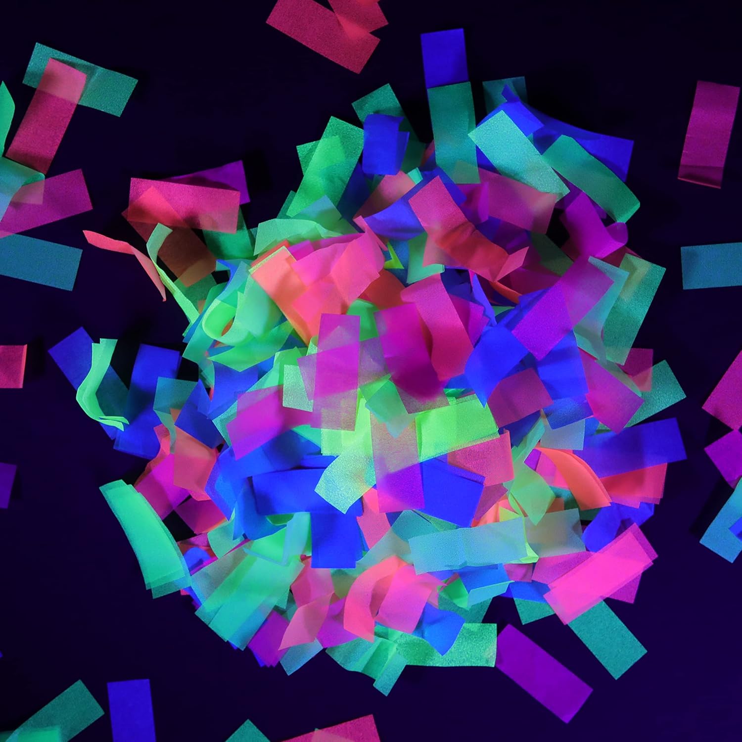 Amazon.com: Ultimate Confetti, Multicolor UV Glow Rectangular ...