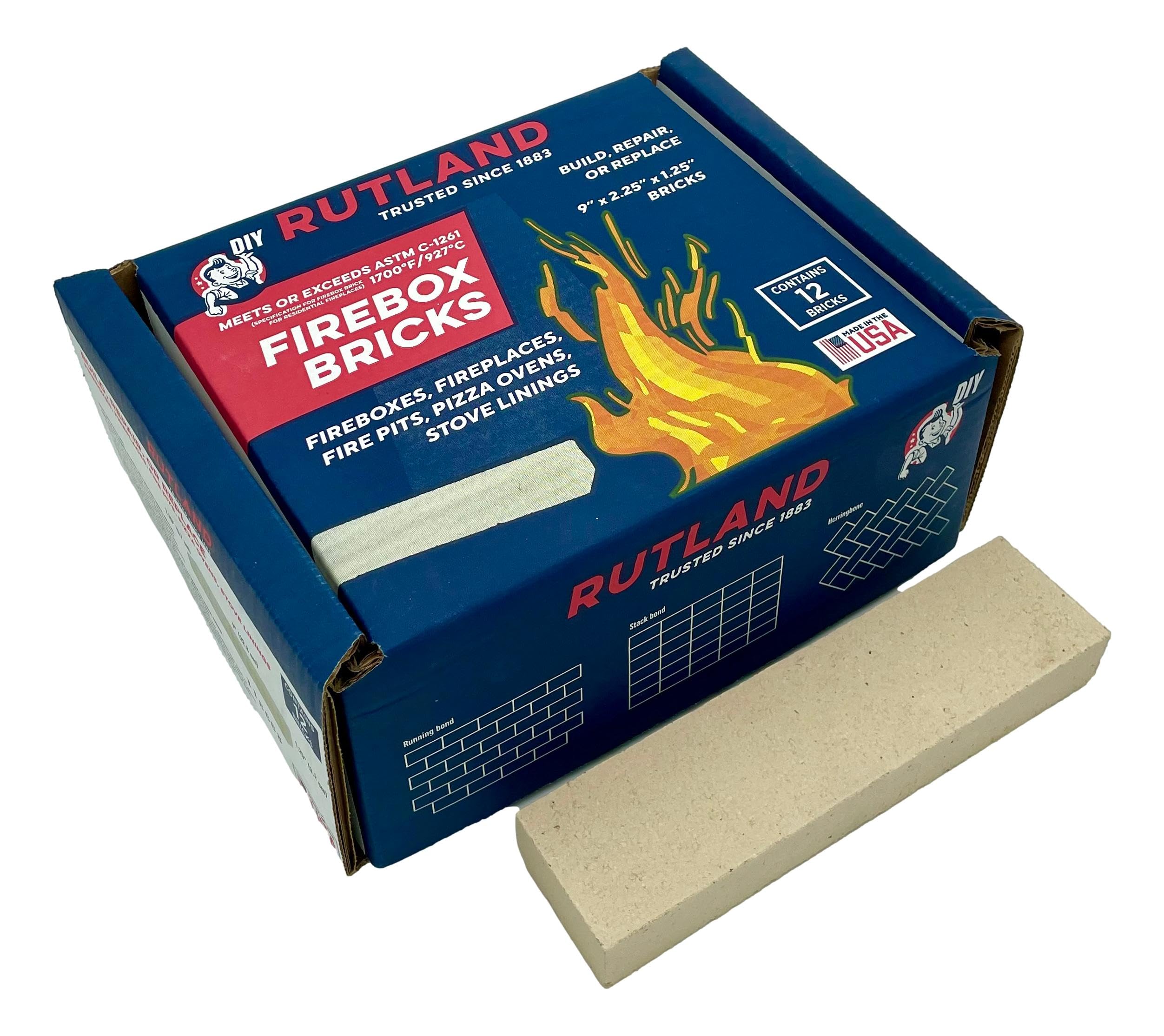 Amazon.com: Rutland Soap Split Fire Bricks, Soap-Sized Firebricks for Fireplace Decoration ...
