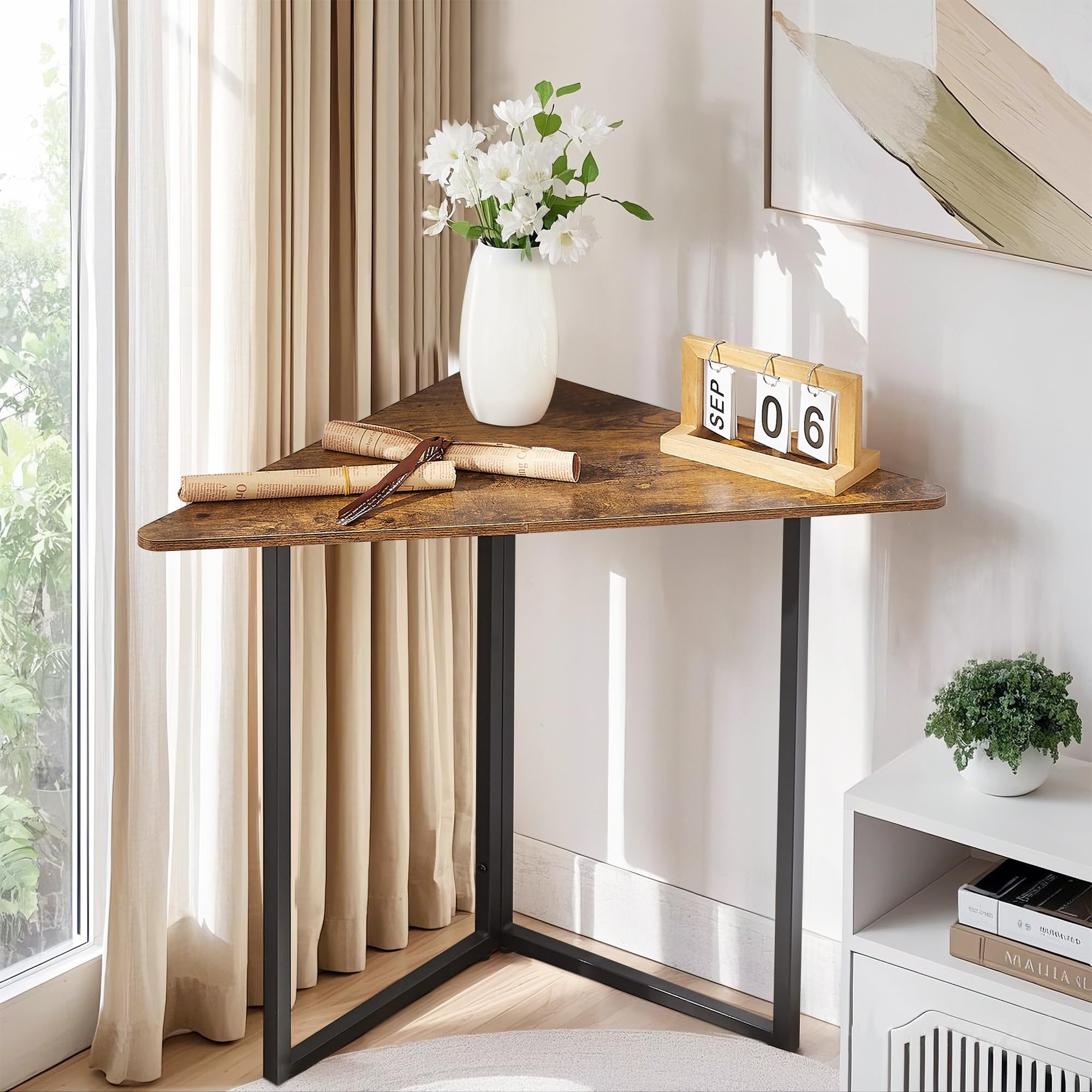 Amazon.com: VECELO Corner Shelf, End/Side Tables Corner Computer Desk ...