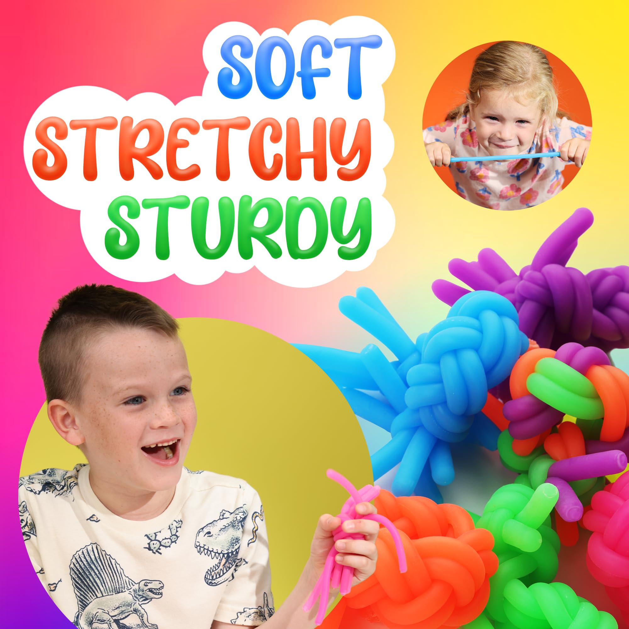 Snapklik.com : 12 Pack Monkey Noodles - Fidget Stretchy Sensory Toys ...