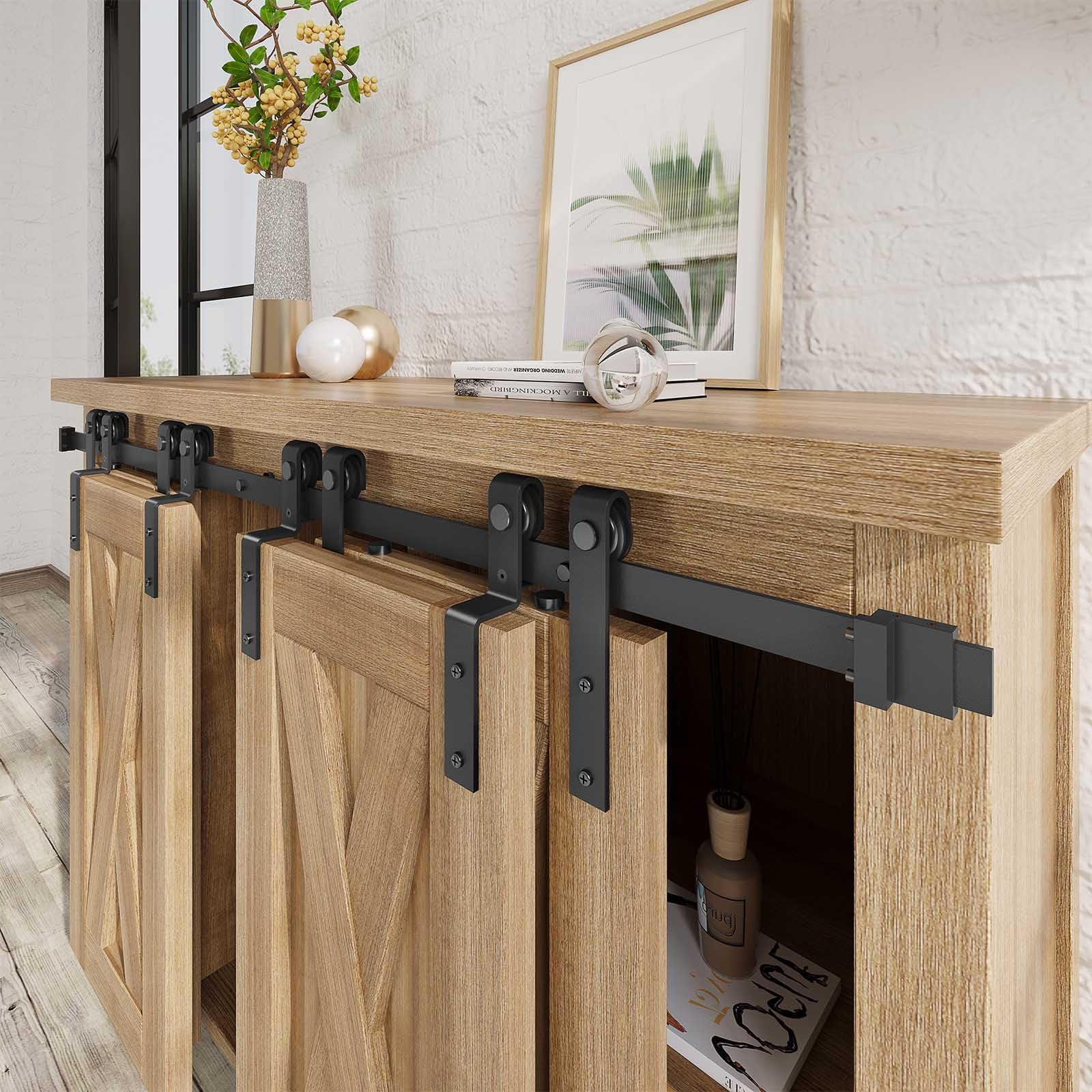 Amazon.com: EaseLife 8 FT Mini Cabinet Bypass Sliding Barn Door ...