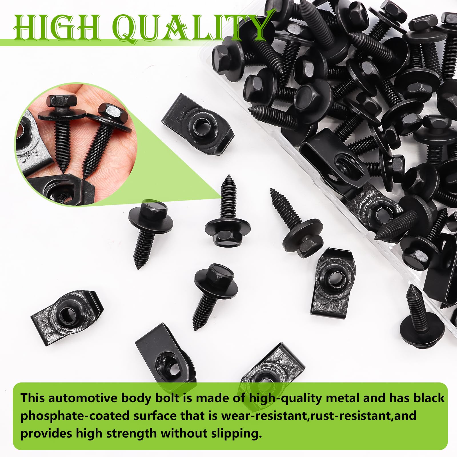 Snapklik.com : Mxuteuk 50PCS 1/4 U-Nut Clips & Hex Head Automotive Body ...