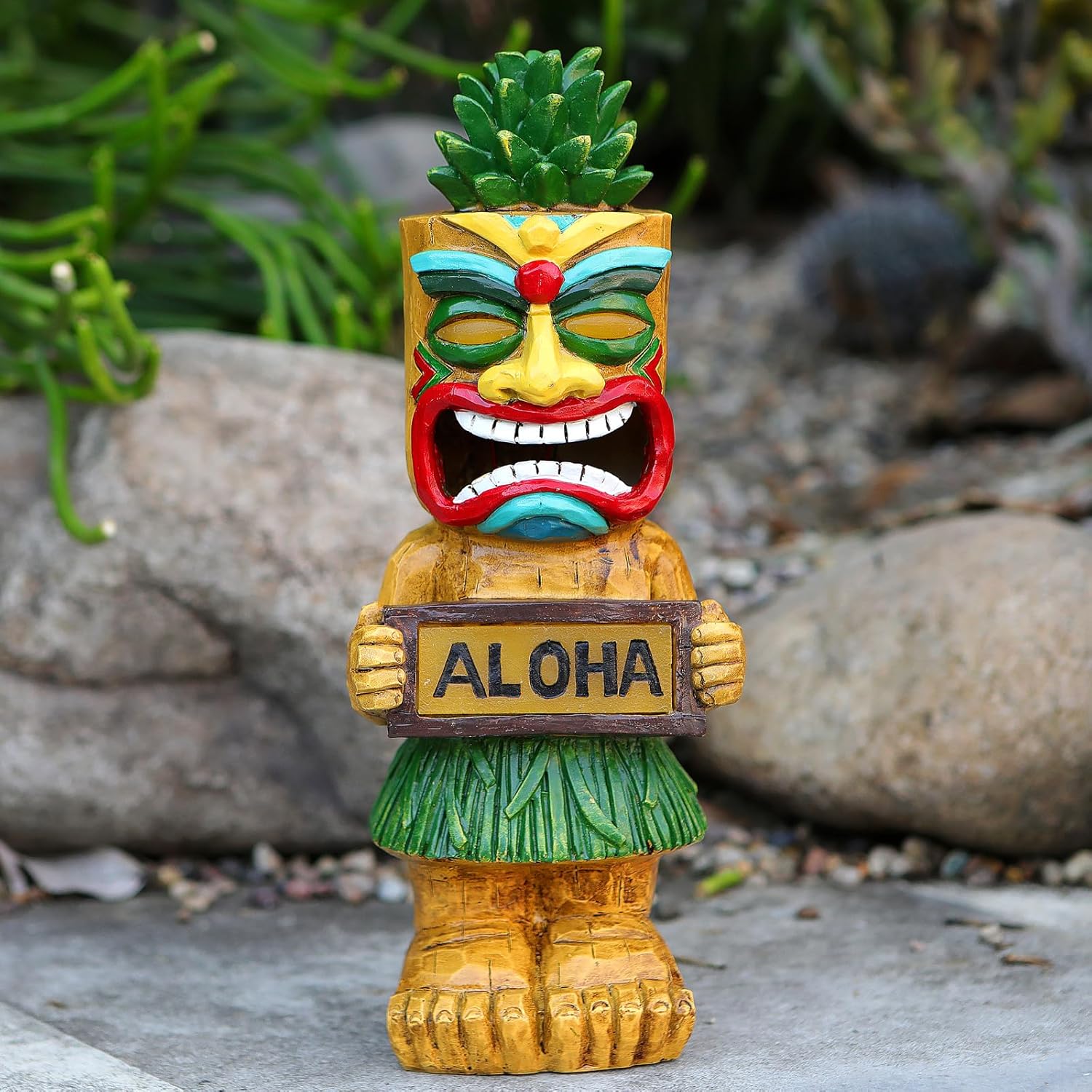 Amazon.com: ARIWOVEN Solar Tiki Statue,13.58'' Aloha Tiki Decor - Tiki ...