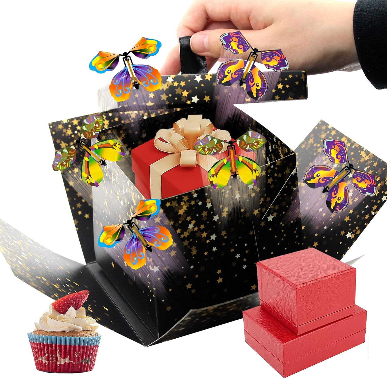 Amazon.com: TUSAUW Butterfly Explosion Gift Box Flying Butterfly ...