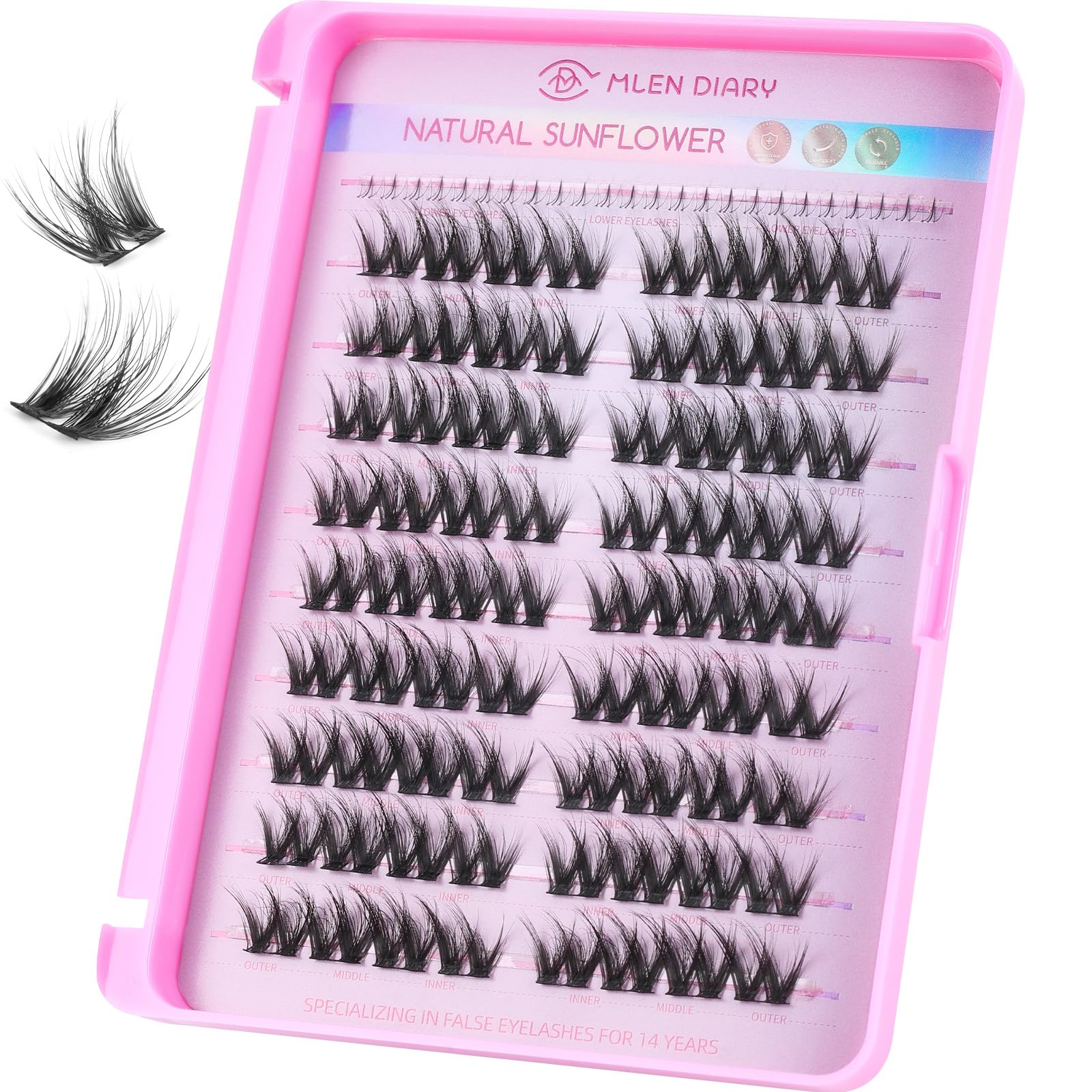 Amazon.com: Cluster Lashes Wispy Individual Lash Extensions D Curl ...