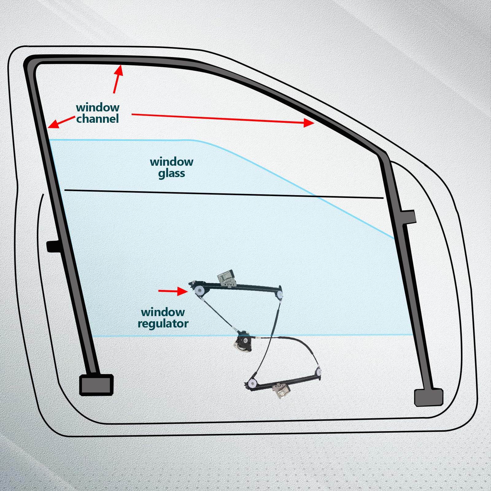 FINDAUTO Power Window Regulator Front Left Driver Side Without Motor ...