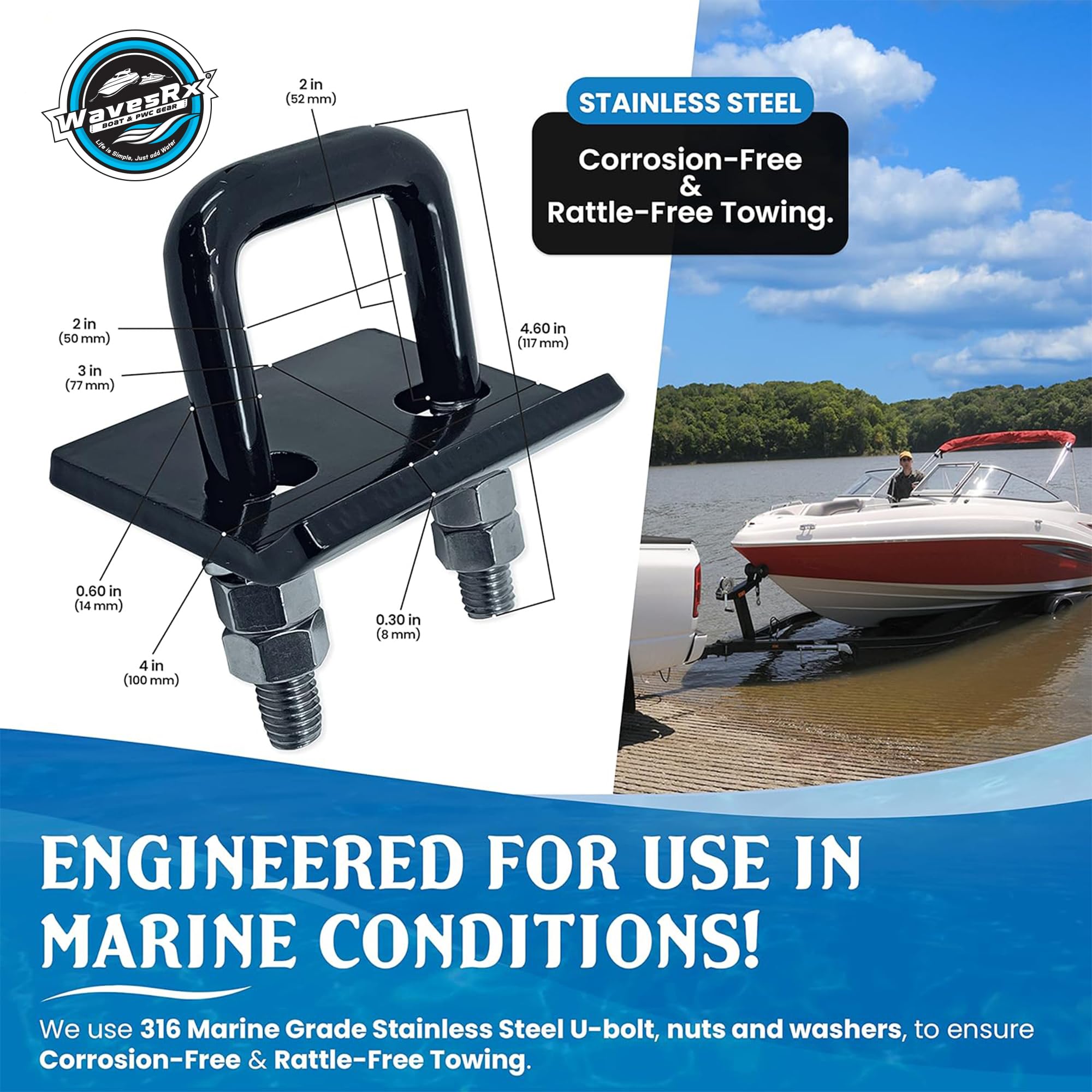 Snapklik.com : WAVESRX Anti-Rattle Hitch Tightener Clamp For 1.25 Inch ...