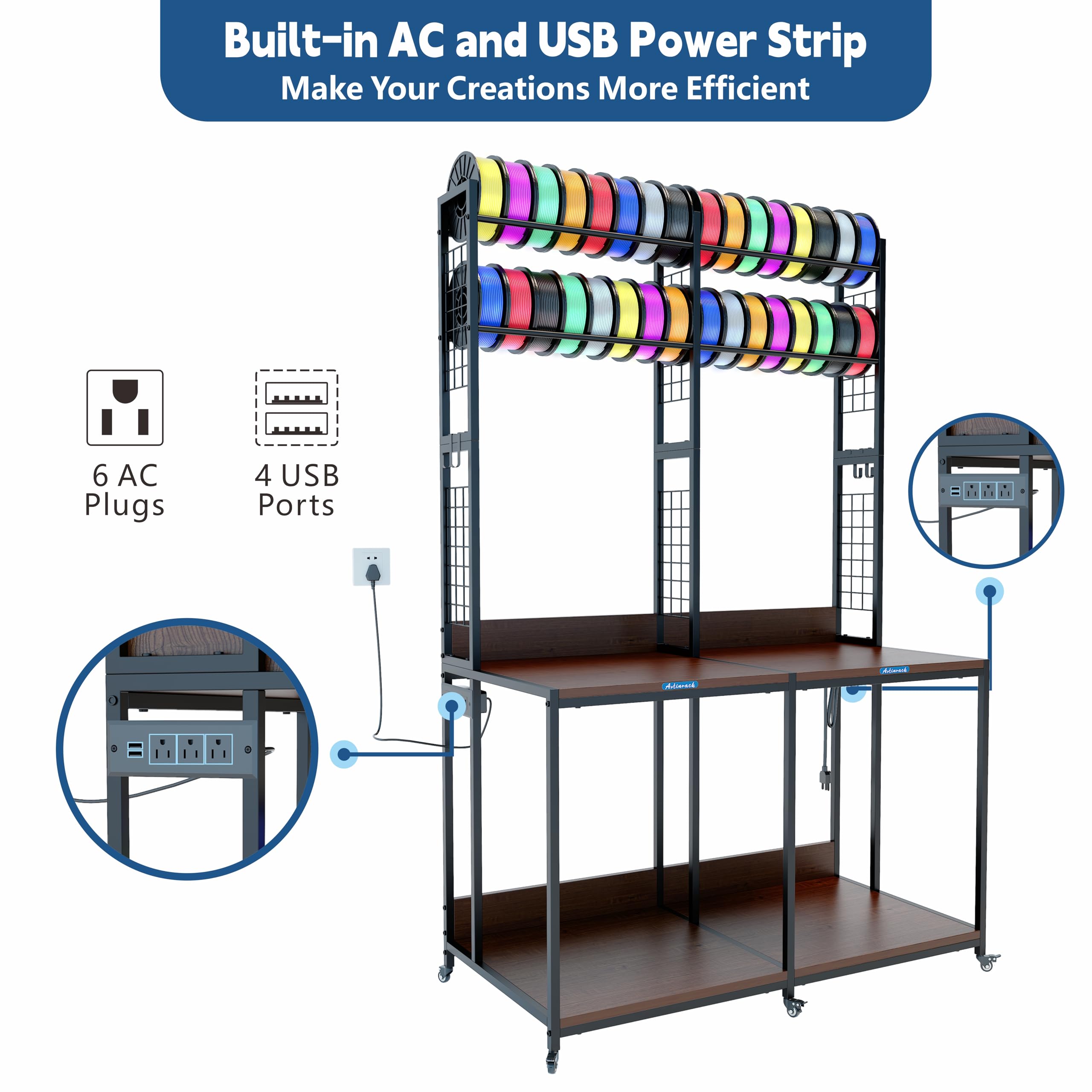 Snapklik.com : ARTINRACK 2025 Upgraded Dual 3D Printer Stand