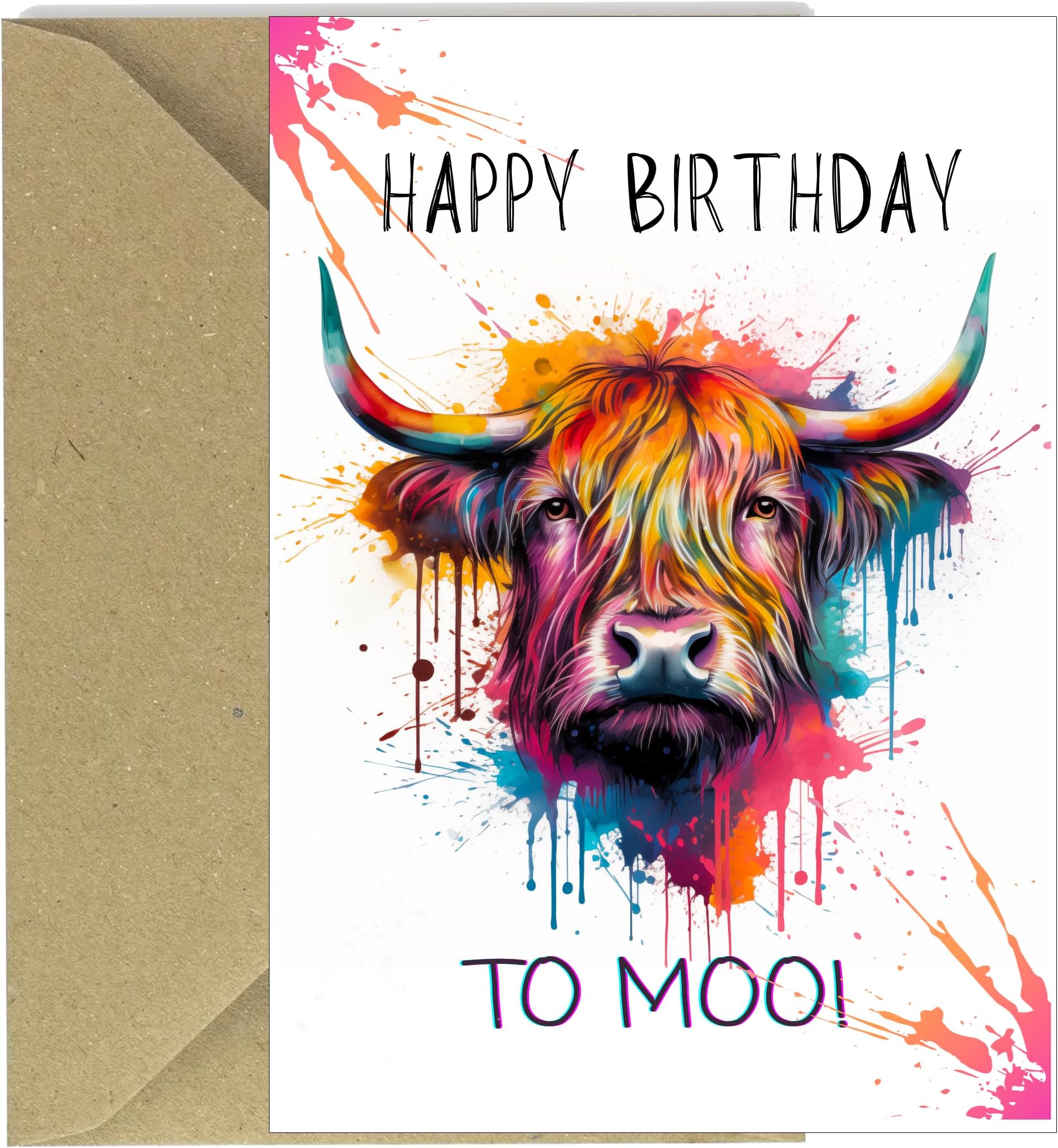 Highland Cattle Cow Birthday Card for Him or Her - Well Done Card for ...
