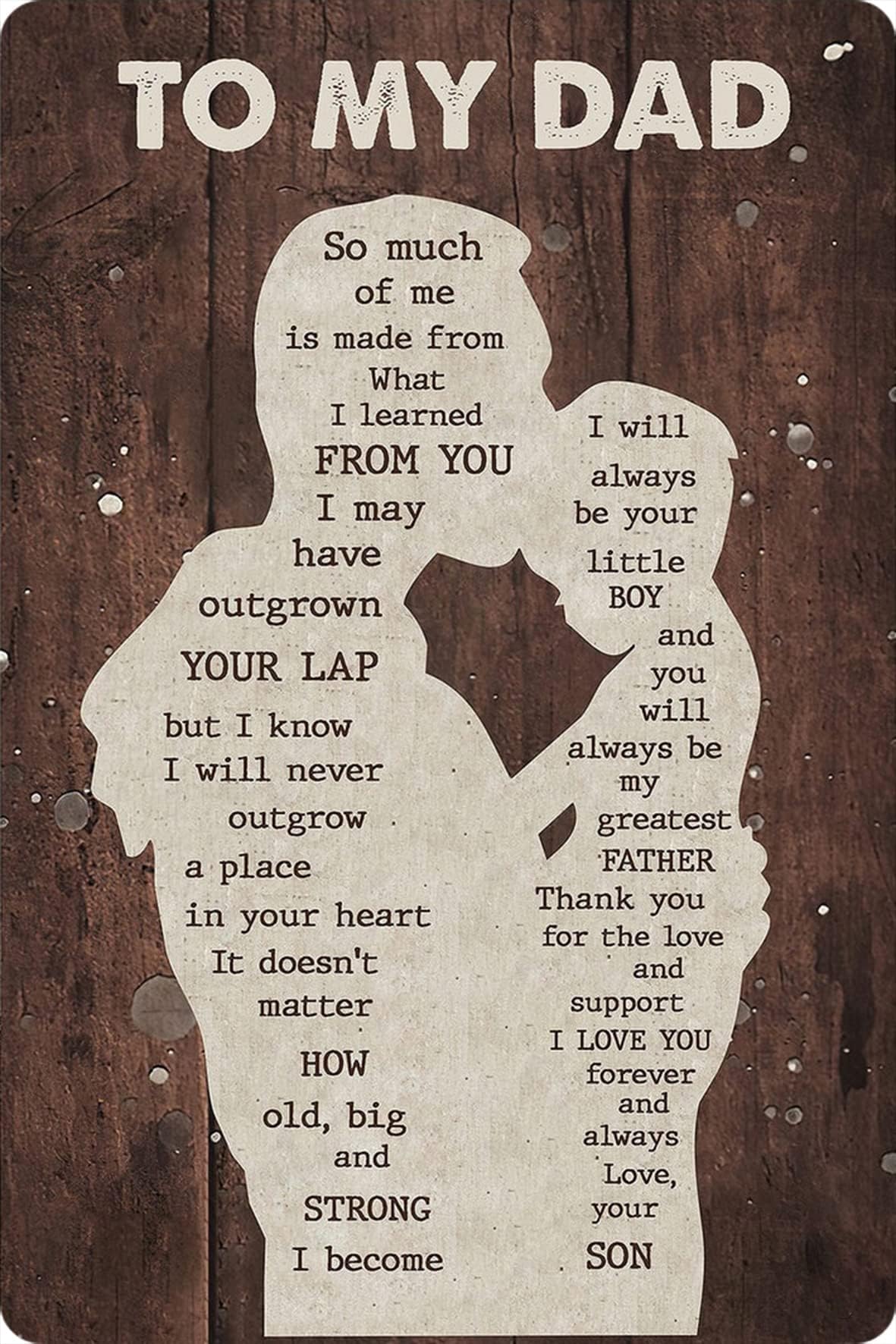 Amazon.com: To My Dad Metal Sign Father's Day Tin Sign Vintage Home ...