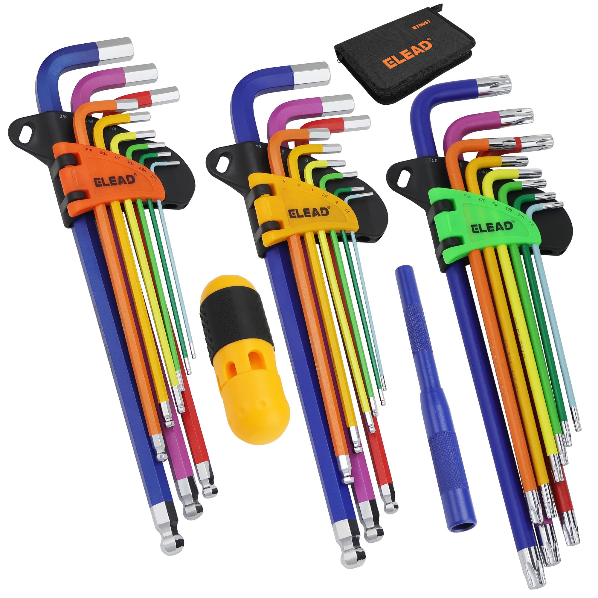 Allen-Wrench Hex Torx Key Set: 29-Piece Rainbow Colored Allen Key Set ...