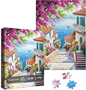 Amazon.com: Colorful Beach Flower Landscape Puzzles for Adults 1000 ...