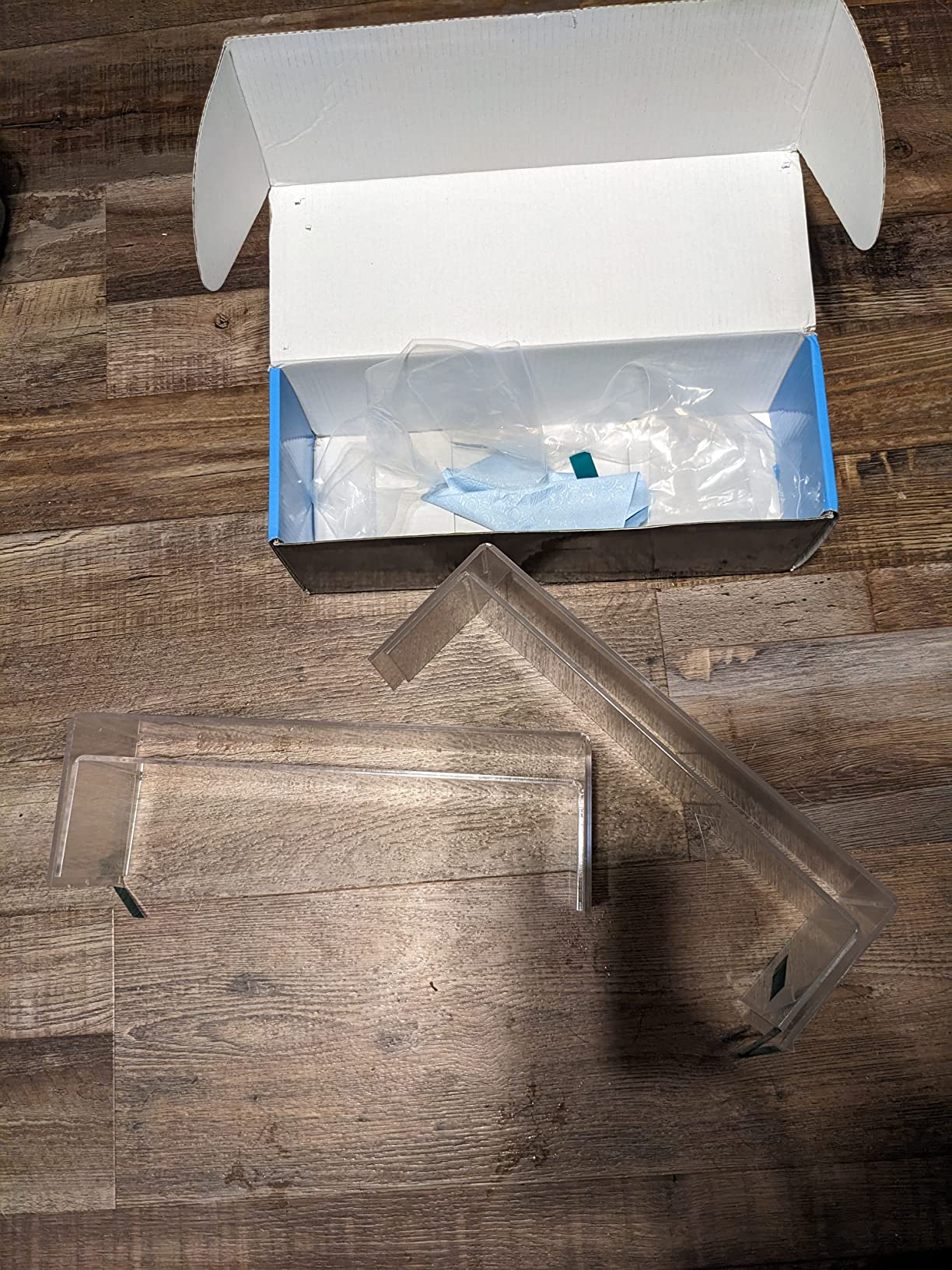 $5/mo - Finance ANDGOO 2 Sets Large Acrylic Risers, Clear Rectangular ...