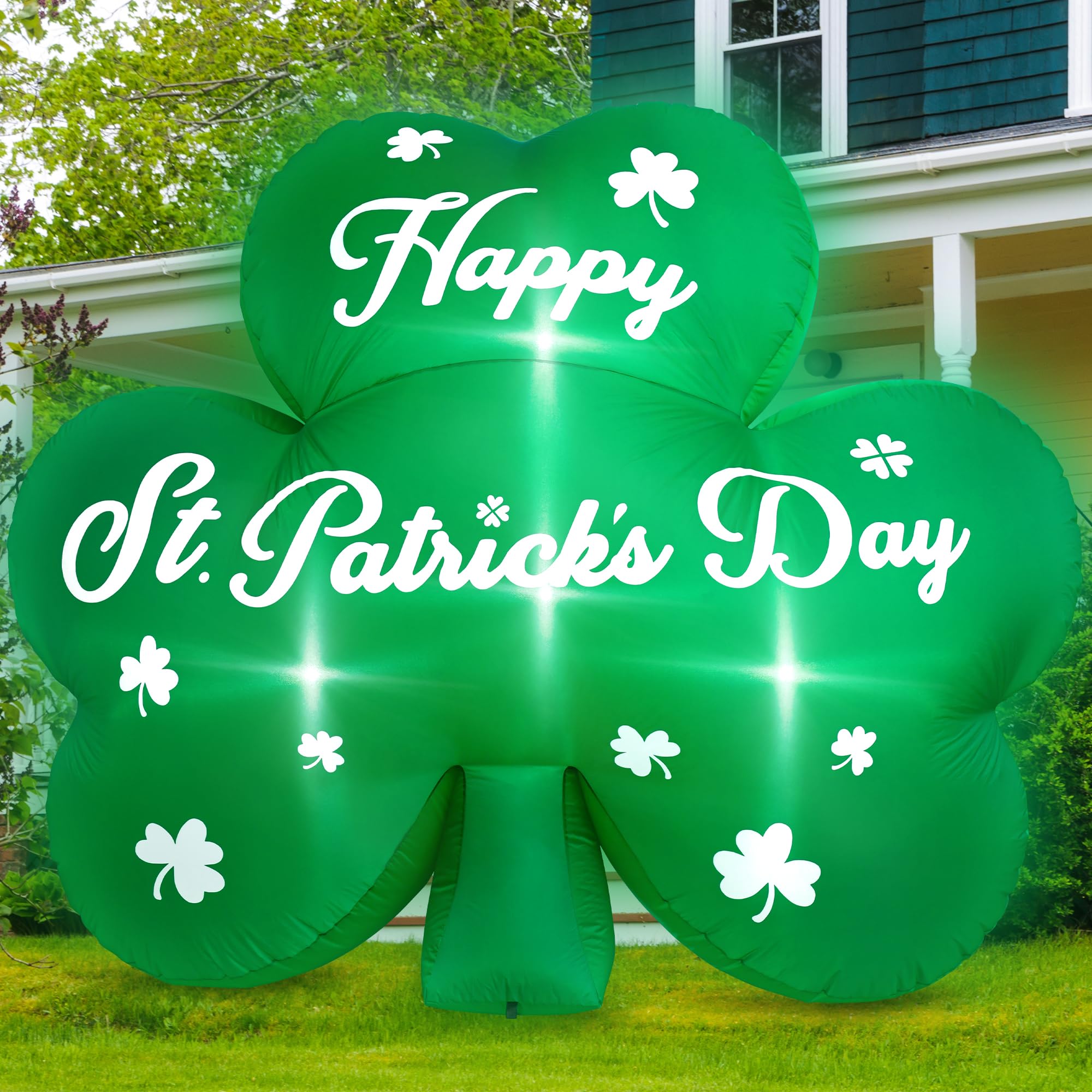 8FT St Patricks Inflatable Decorations, Giant Lucky Shamrock ...