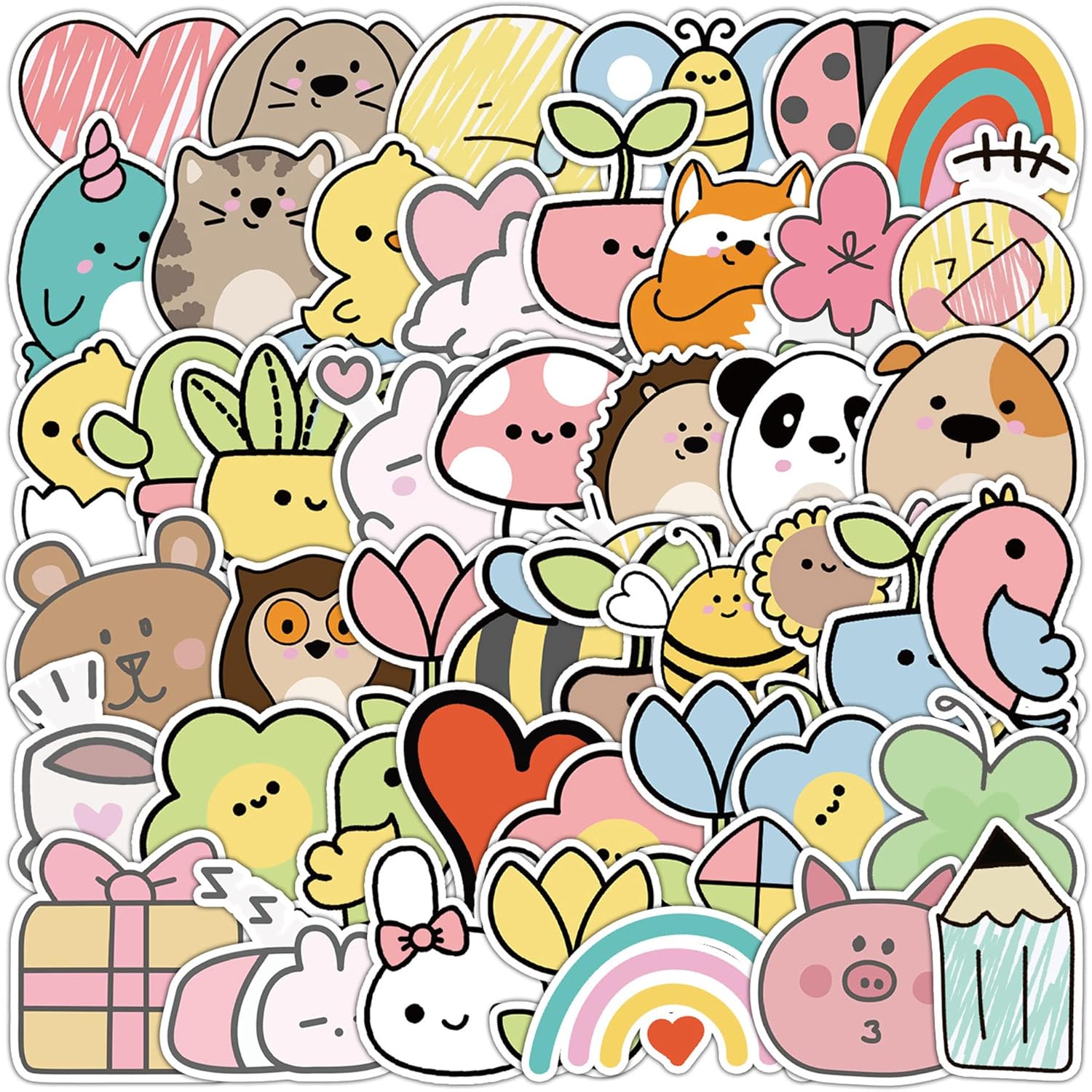 Amazon.com: LANKEME Cute Kawaii Stickers for Kids, 50 PCS Cute Stickers ...