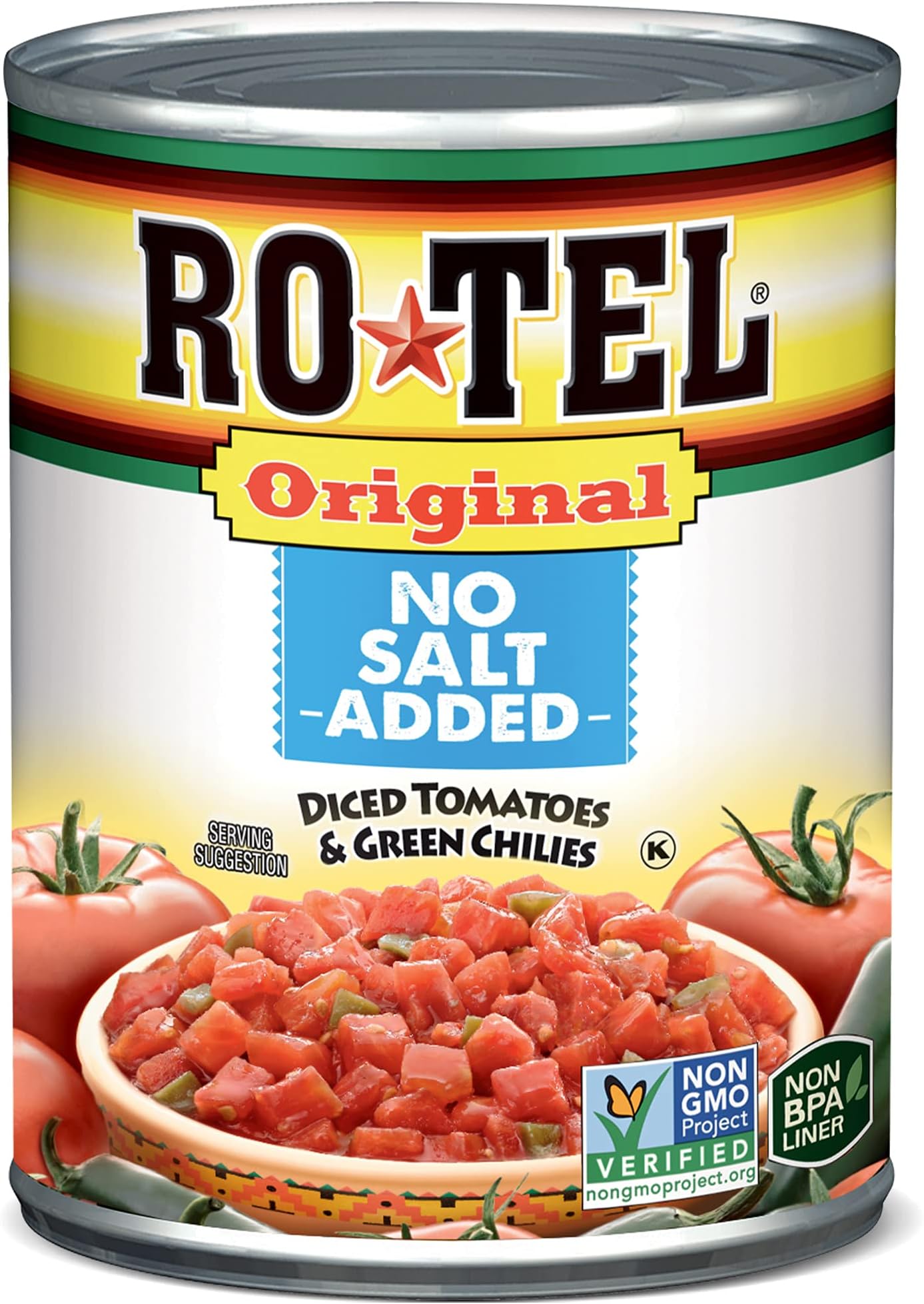 Amazon.com : RO-TEL Original No Salt Added Diced Tomatoes and Green ...