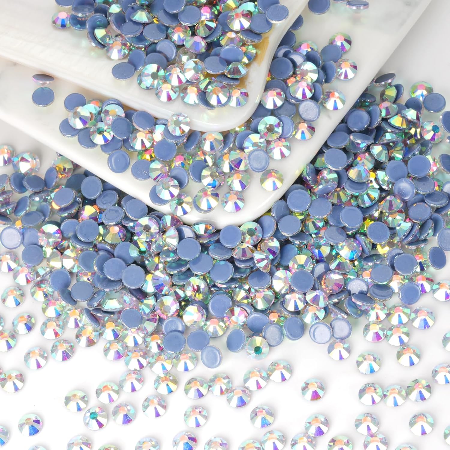 Amazon.com: 10000PCS Crystal AB Hotfix Rhinestones Bulk, Glass Crystal ...