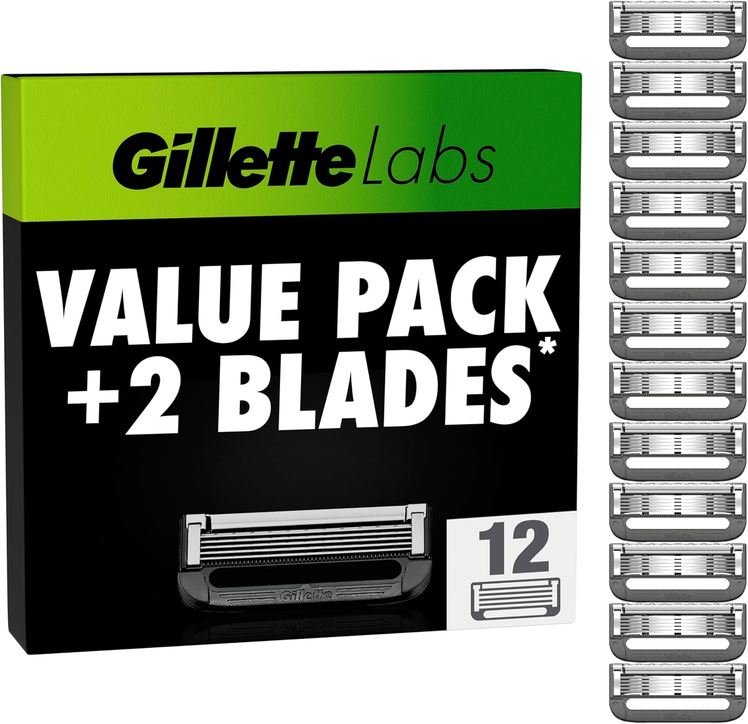Gillette Labs Razor Blades Men, Gillette Razors for Men, Pack of 12 ...