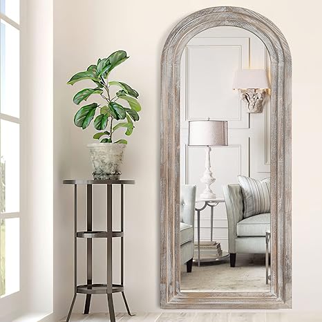 Amazon.com: NeuType 65"x22" Arched Full Length Mirror Solid Wood Frame ...