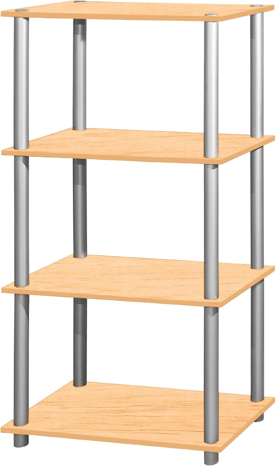 Amazon.com: 5G Imports Home Basics 4-Tier Storage Shelf, Natural : Home ...