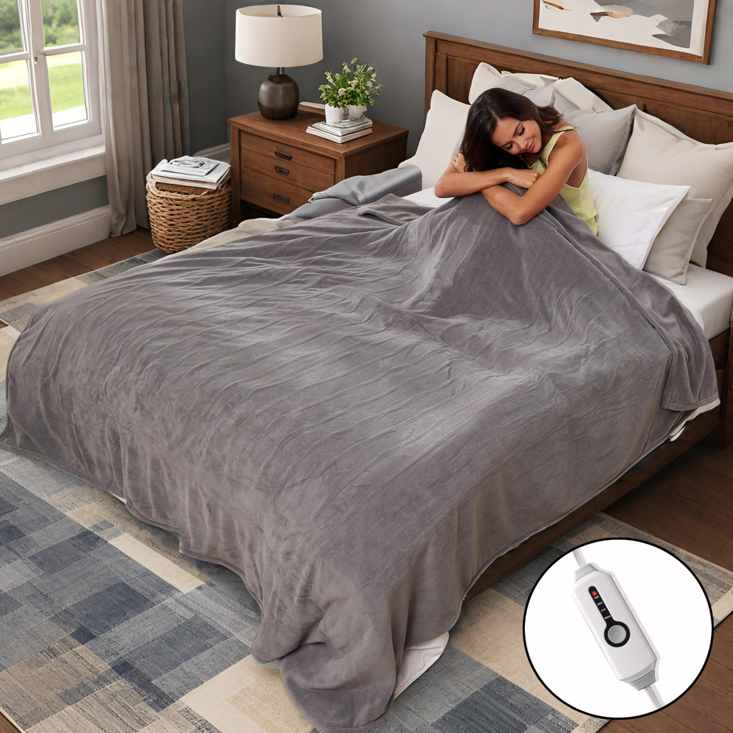 Amazon.com: Sunbeam Royal Ultra Fleece Heated Electric Blanket Full ...