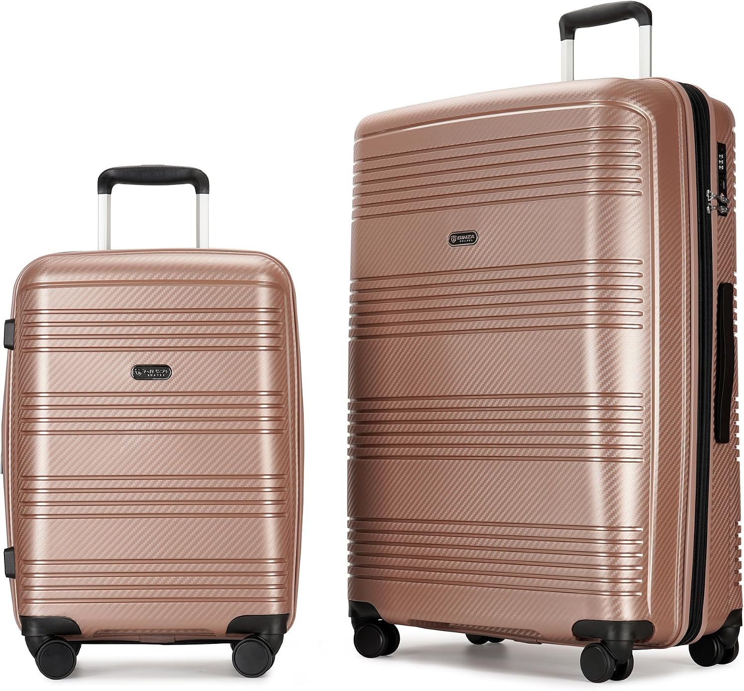 Amazon.com | GinzaTravel 3-piece sets luggage with scratch-resistant PP ...
