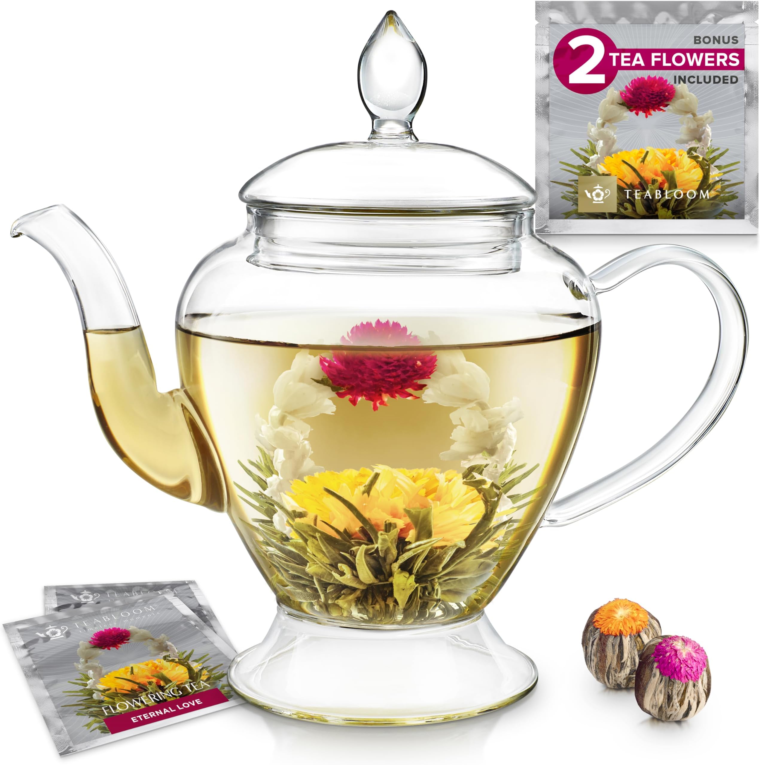 Amazon.com | Teabloom Buckingham Palace Teapot & Flowering Tea Gift Set ...