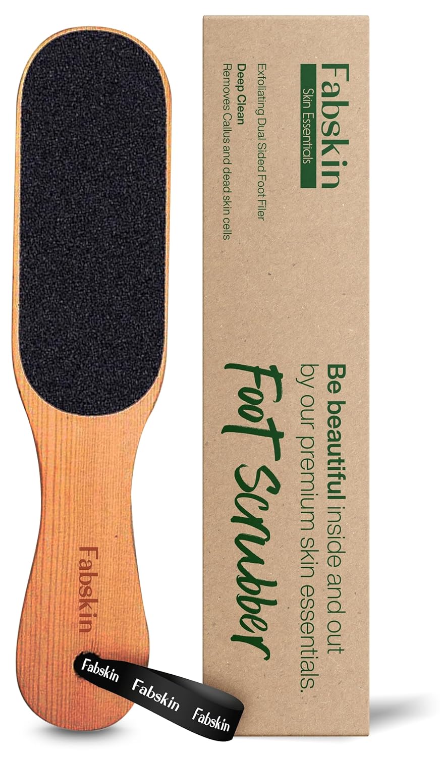 Fabskin Wooden Foot Scrubber For Dead Skin | Dual Sided Foot Filer ...