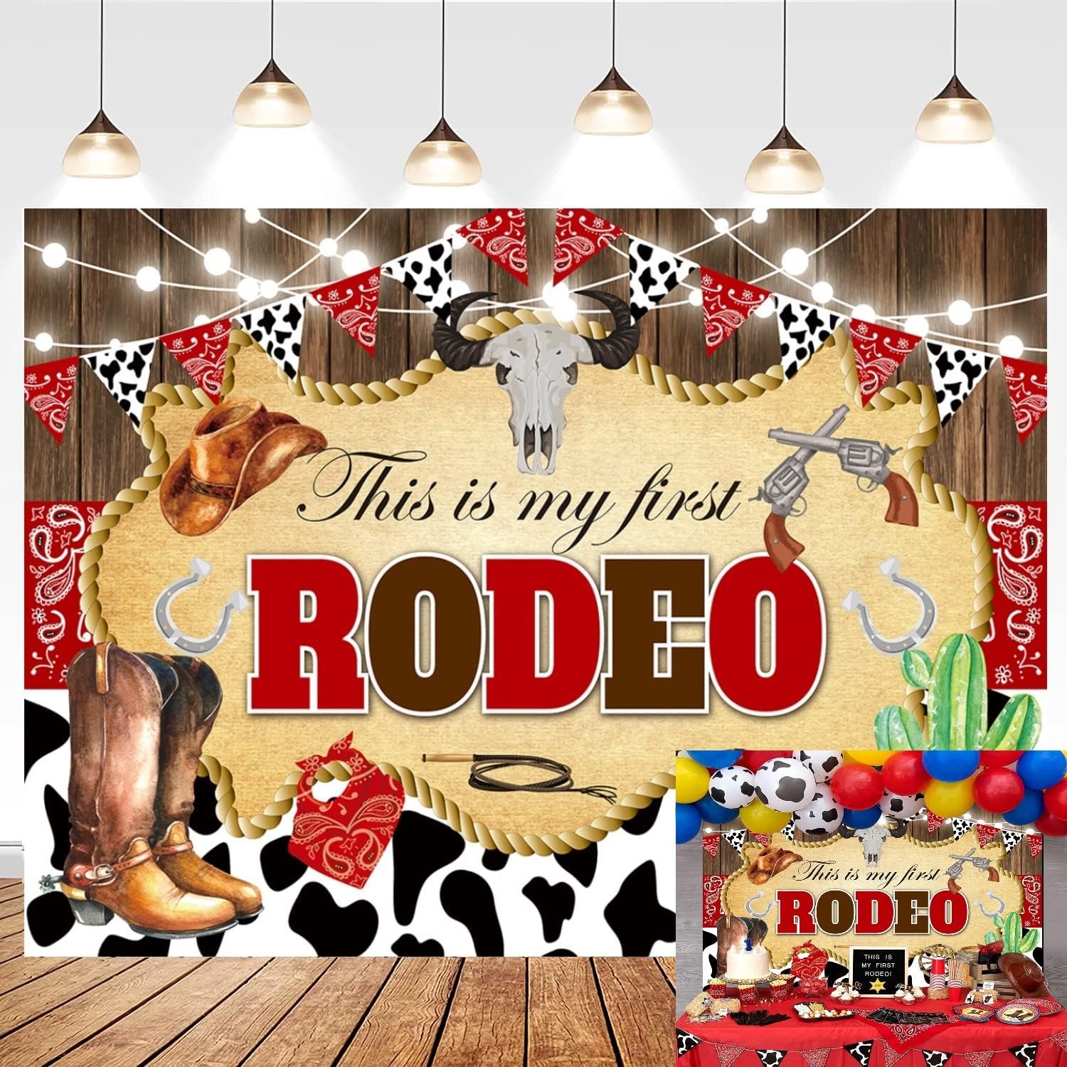Amazon.com : This is My First Rodeo Backdrop Western Cowboy Wood Boot ...