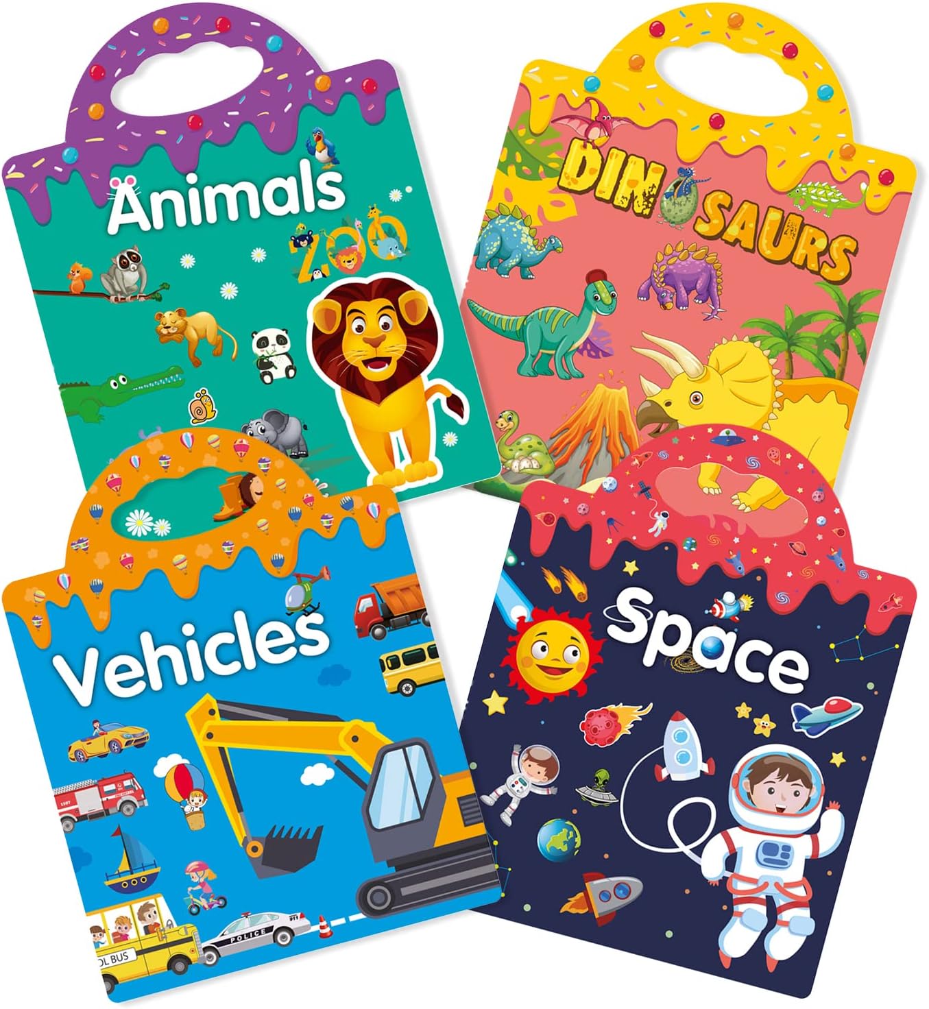 Amazon.com: Reusable 4-Set Sticker Books for Toddlers 2-4, Toy Stickers ...