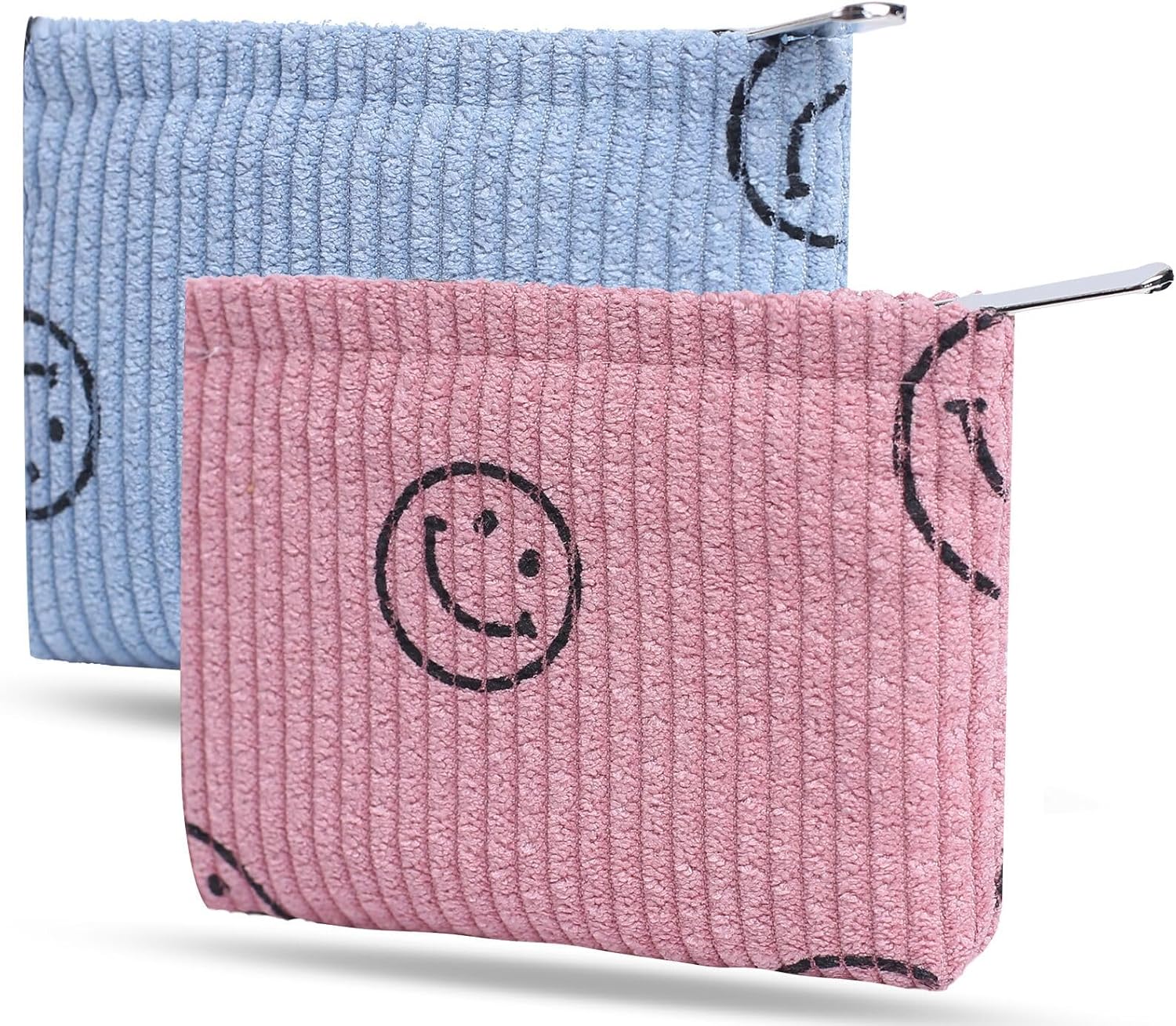 Teircno 2 Pack Coin Purse, Soft Corduroy Purse Pouch with Zipper Cute ...