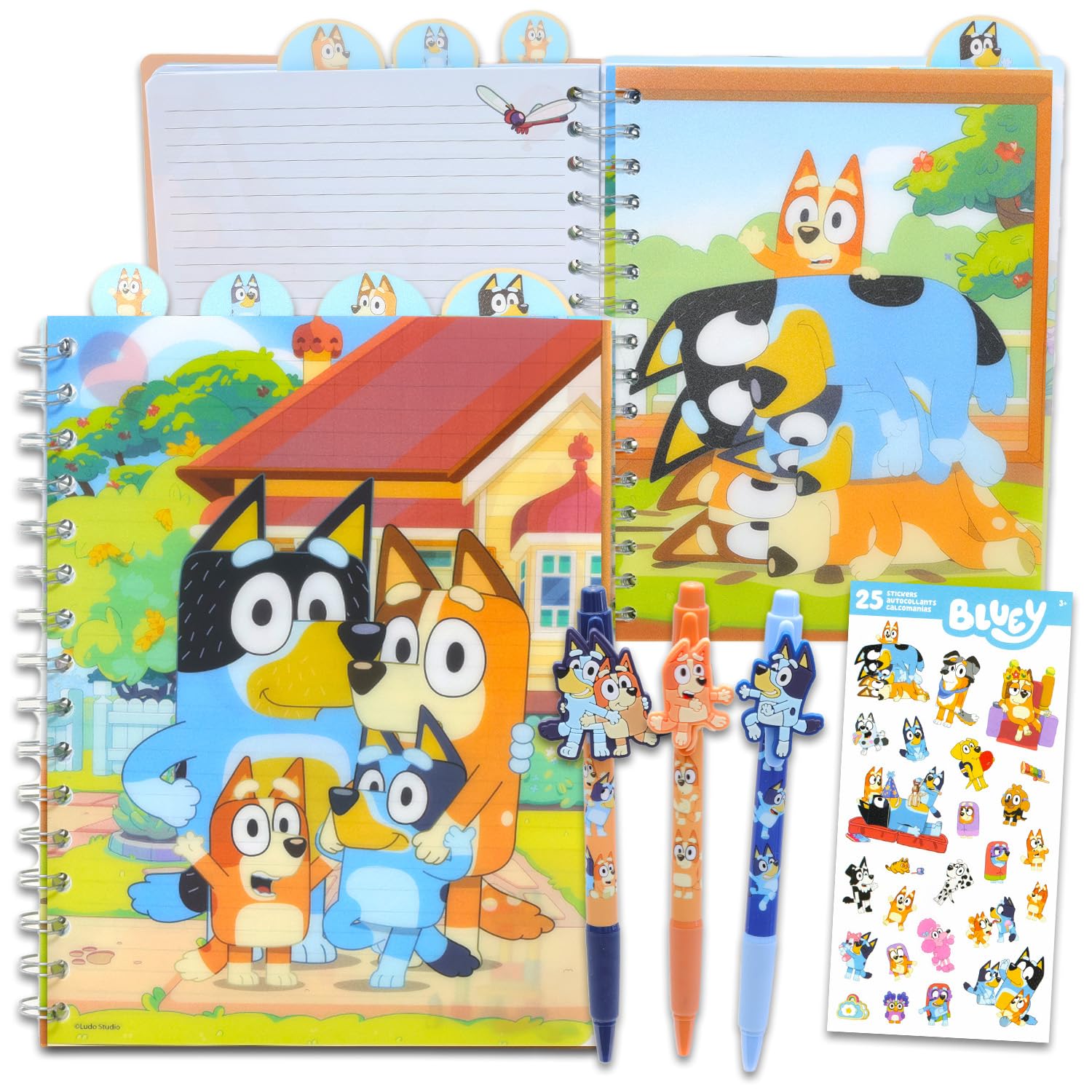 Bluey Tabbed Journal Set - Bundle with Bluey Notebook with Tab Dividers ...