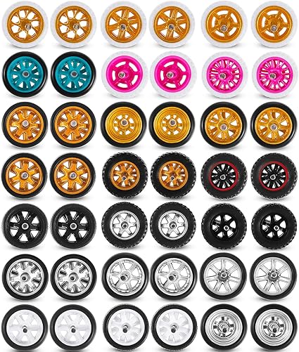 Amazon.com: Poen 21 Sets 1: 64 Wheels Mixed/Random Wheels Rims Rubber ...