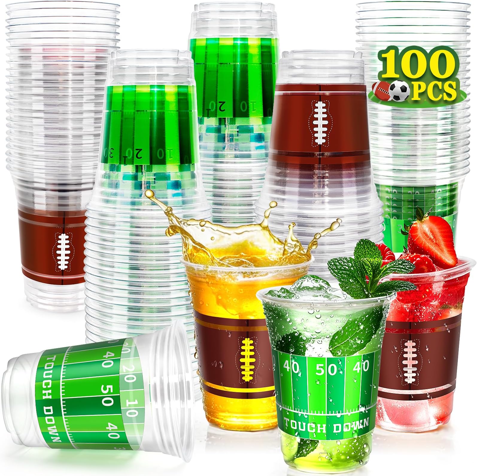 Amazon.com: Sawowkuya 24pcs Football Cups 16OZ Football Party ...