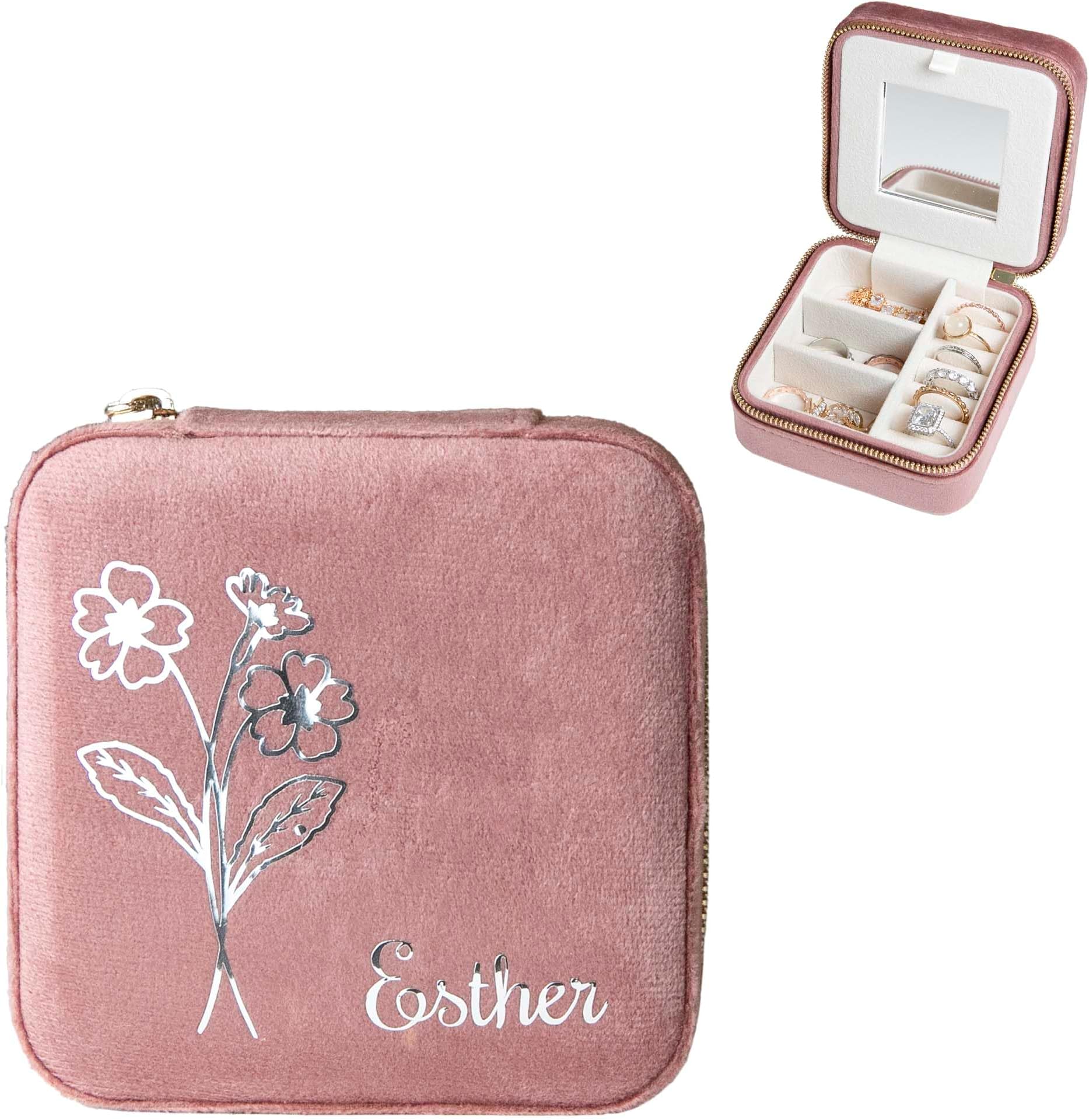 Amazon.com: VUBU GIFTS Personalized Travel Jewelry Case for Mom from ...