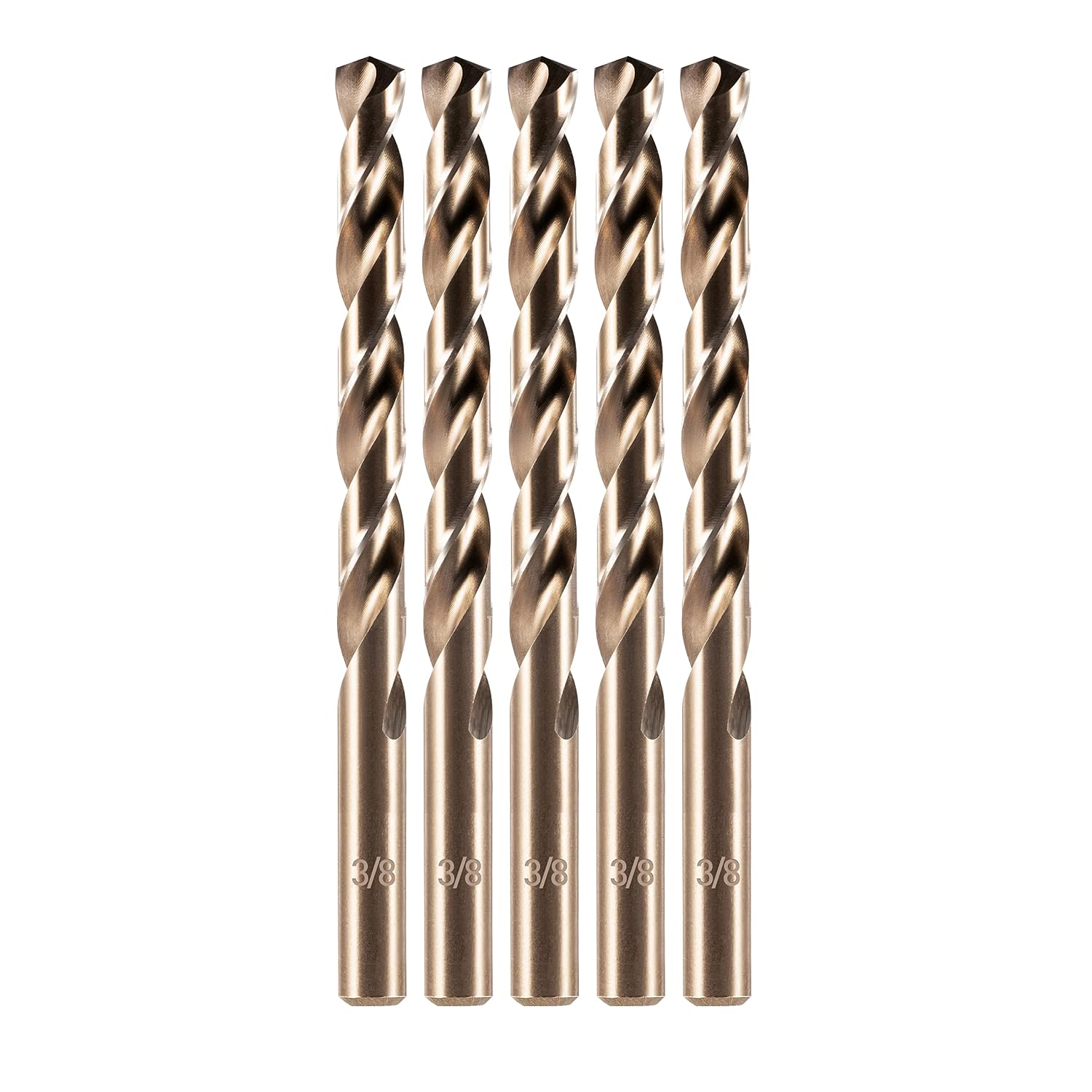 amoolo 3/8" Cobalt Drill Bit(5Pcs), M35 HSS Metal Drill Bit Set for ...