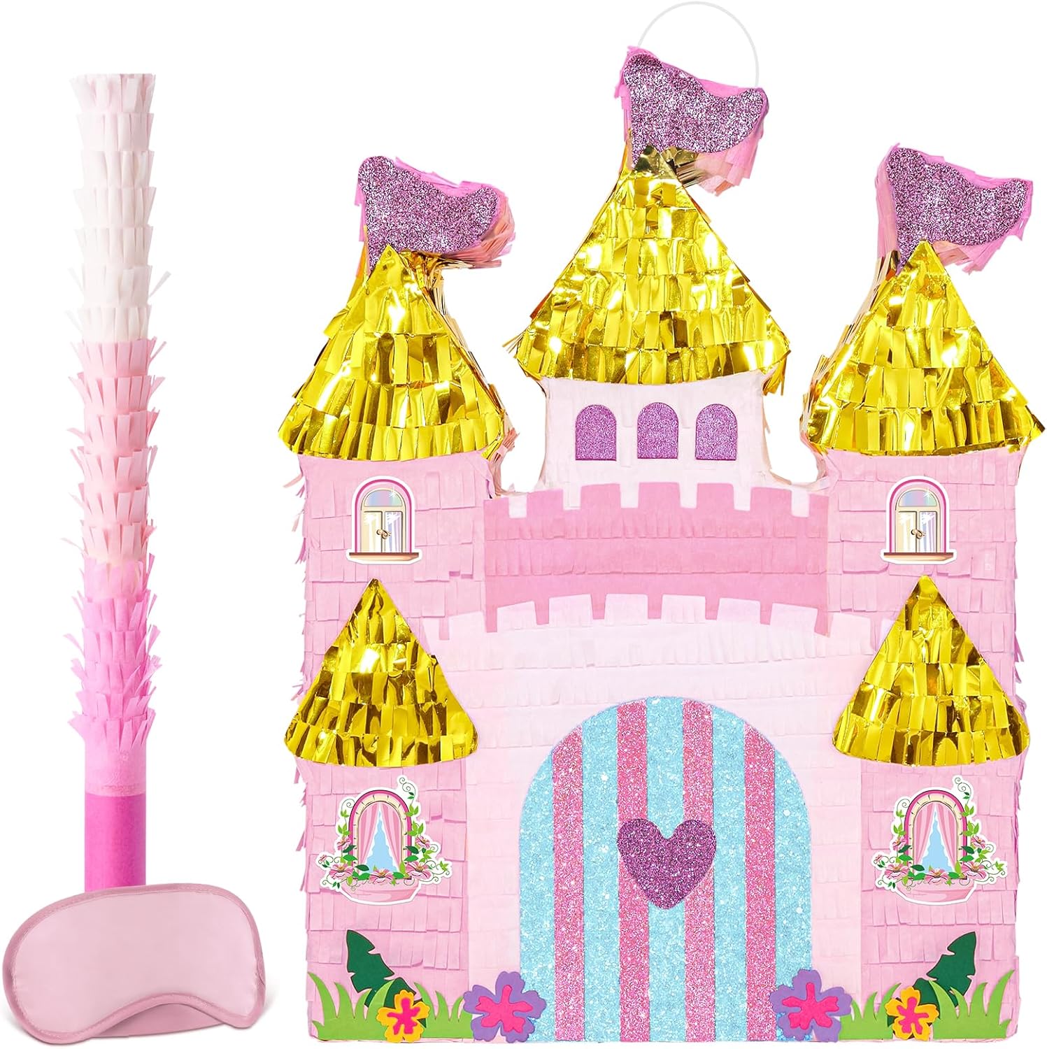 Amazon.com: WERNNSAI Princess Castle Piñata - Princess Birthday Party ...