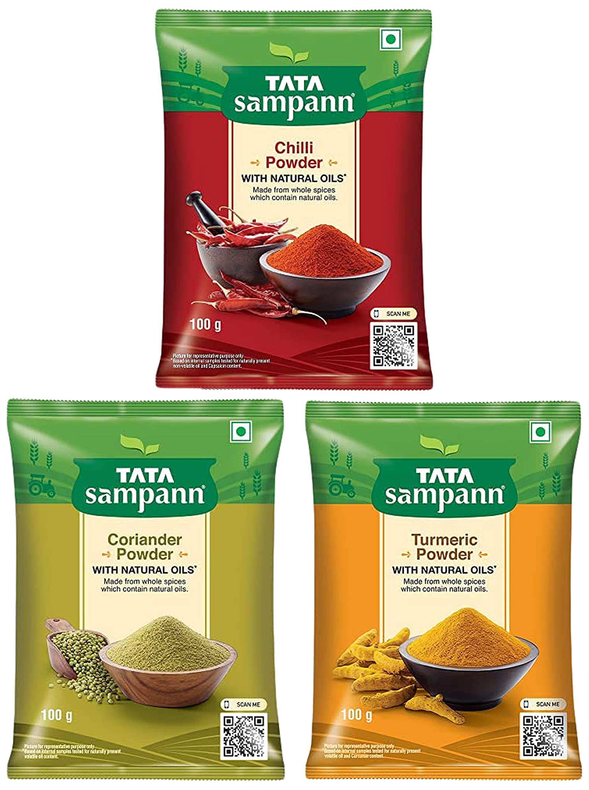 Tata Sampann Chilli Powder With Natural Oils, 500Gm + Coriander Powder ...