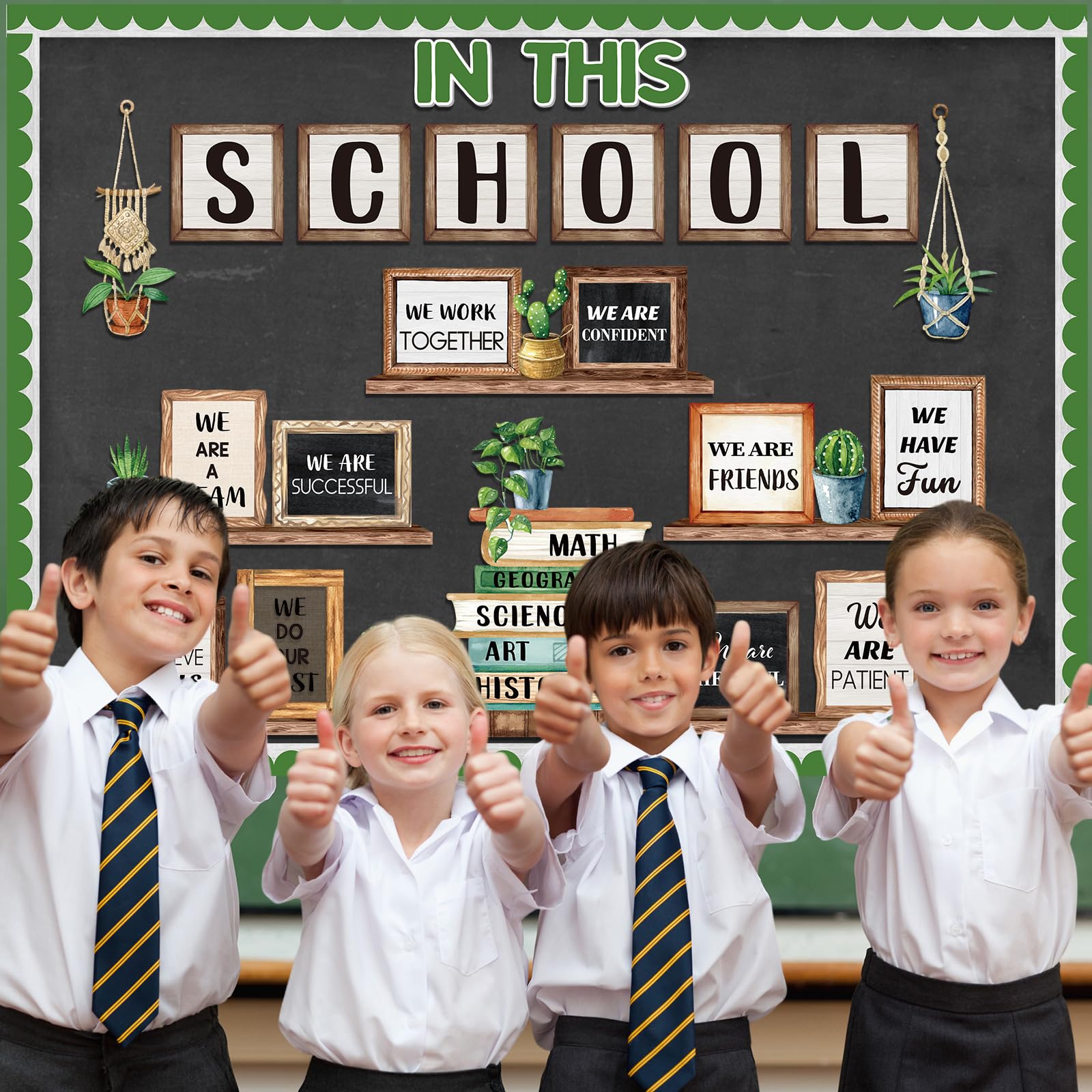 Snapklik.com : Potted Plant Bulletin Board Decorations Set Greenery ...