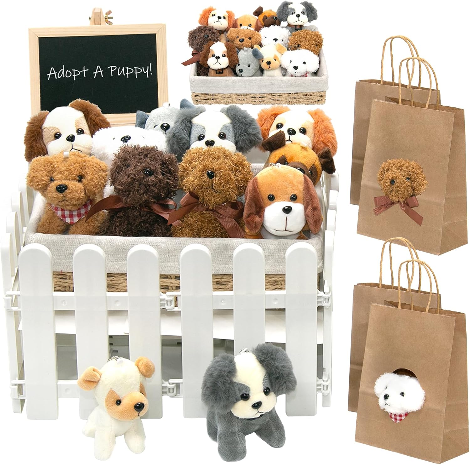 Amazon.com: Tldcdte 37Pcs Adopt A Puppy Party Favors Set, 12 Plush ...