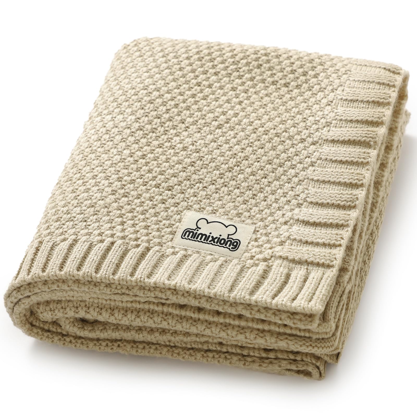 Amazon.com: mimixiong Baby Blanket Knit Swaddle Blanket Soft Warm ...