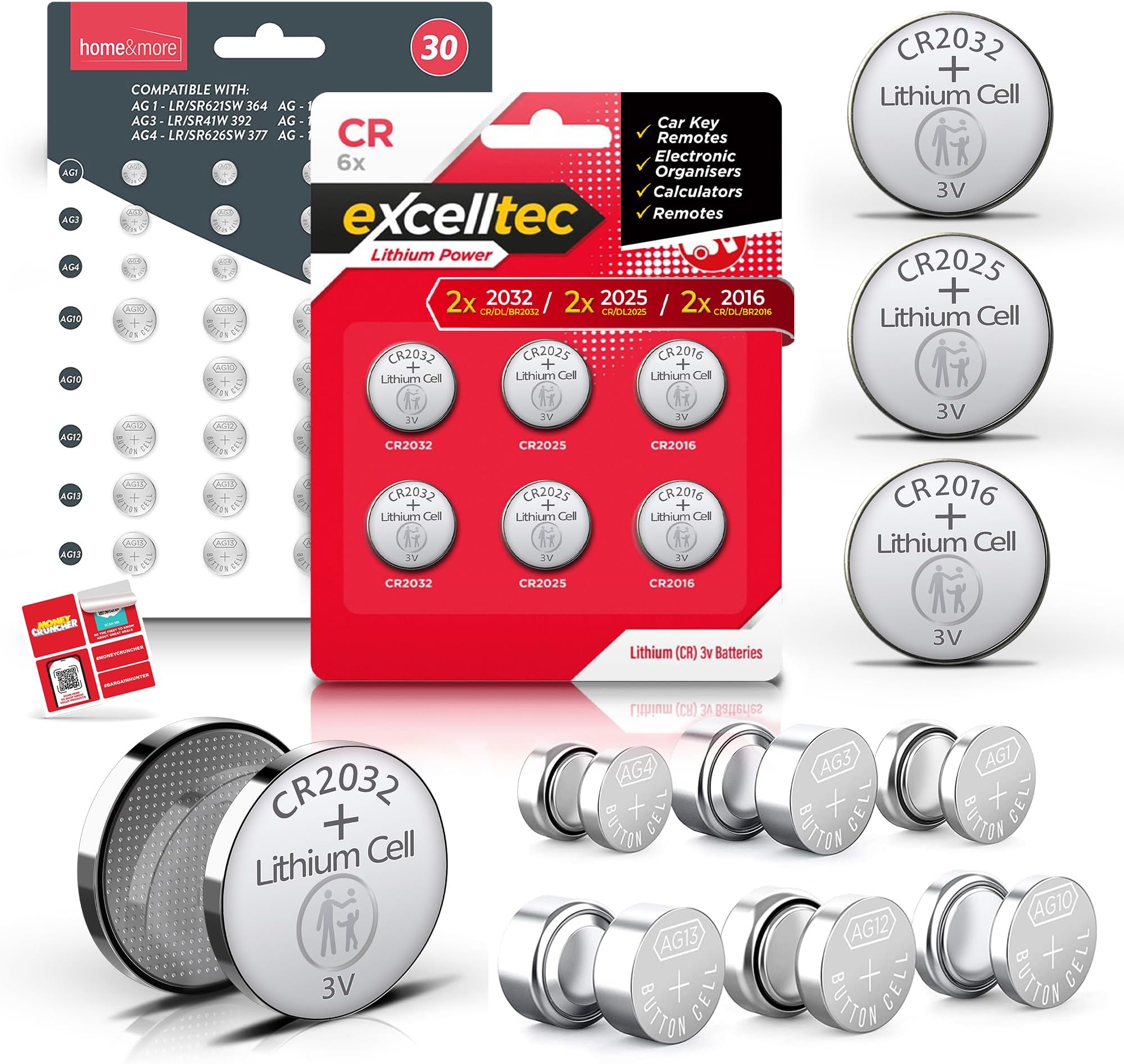 HYCELL Alkaline & Lithium Button Cells [Assorted Multipack of 24] Incl ...