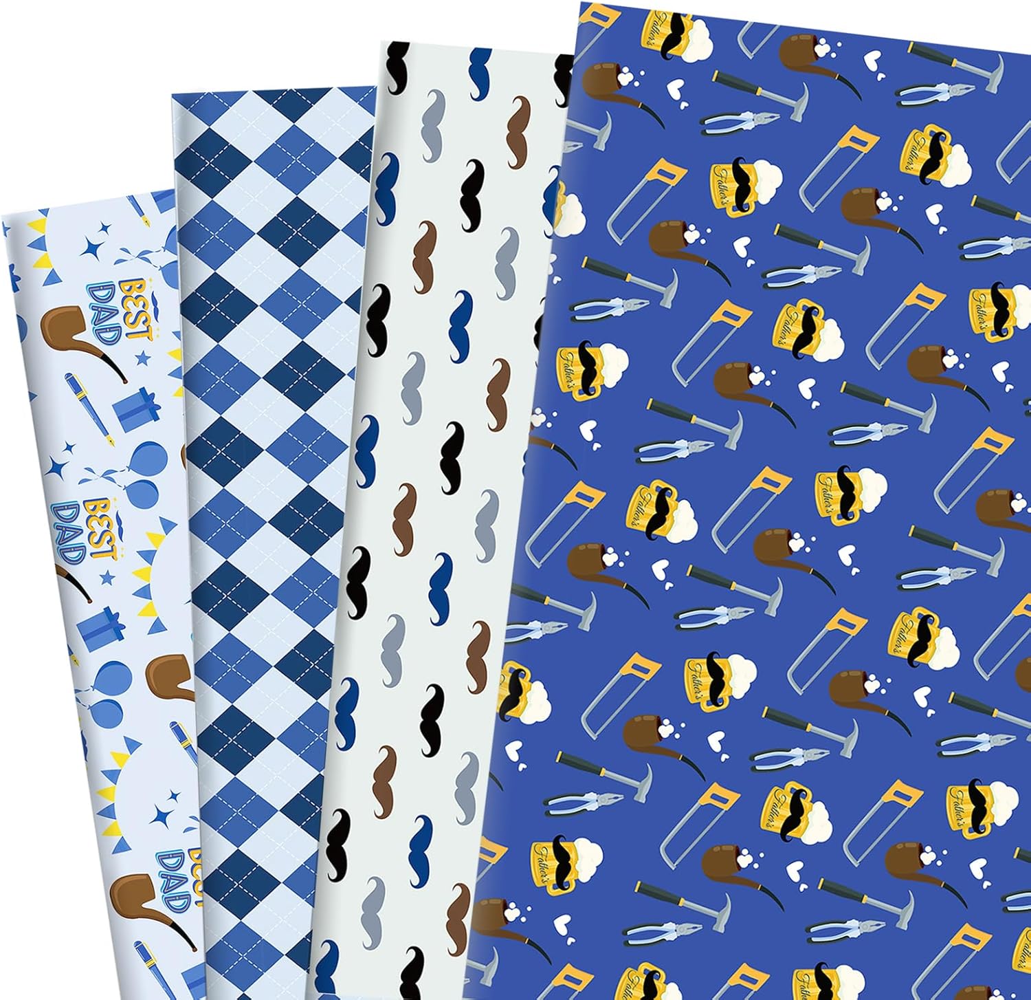 Amazon.com: 16 Sheet Happy Father's Day Wrapping Paper Double-sided 4 ...
