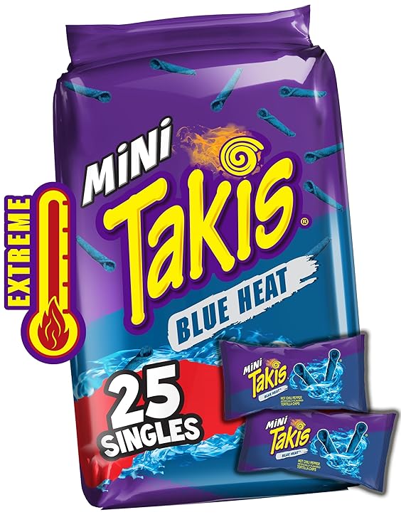 Amazon.com: Takis Blue Heat Mini 25-Pack 1.23 oz Bite Size Extreme ...