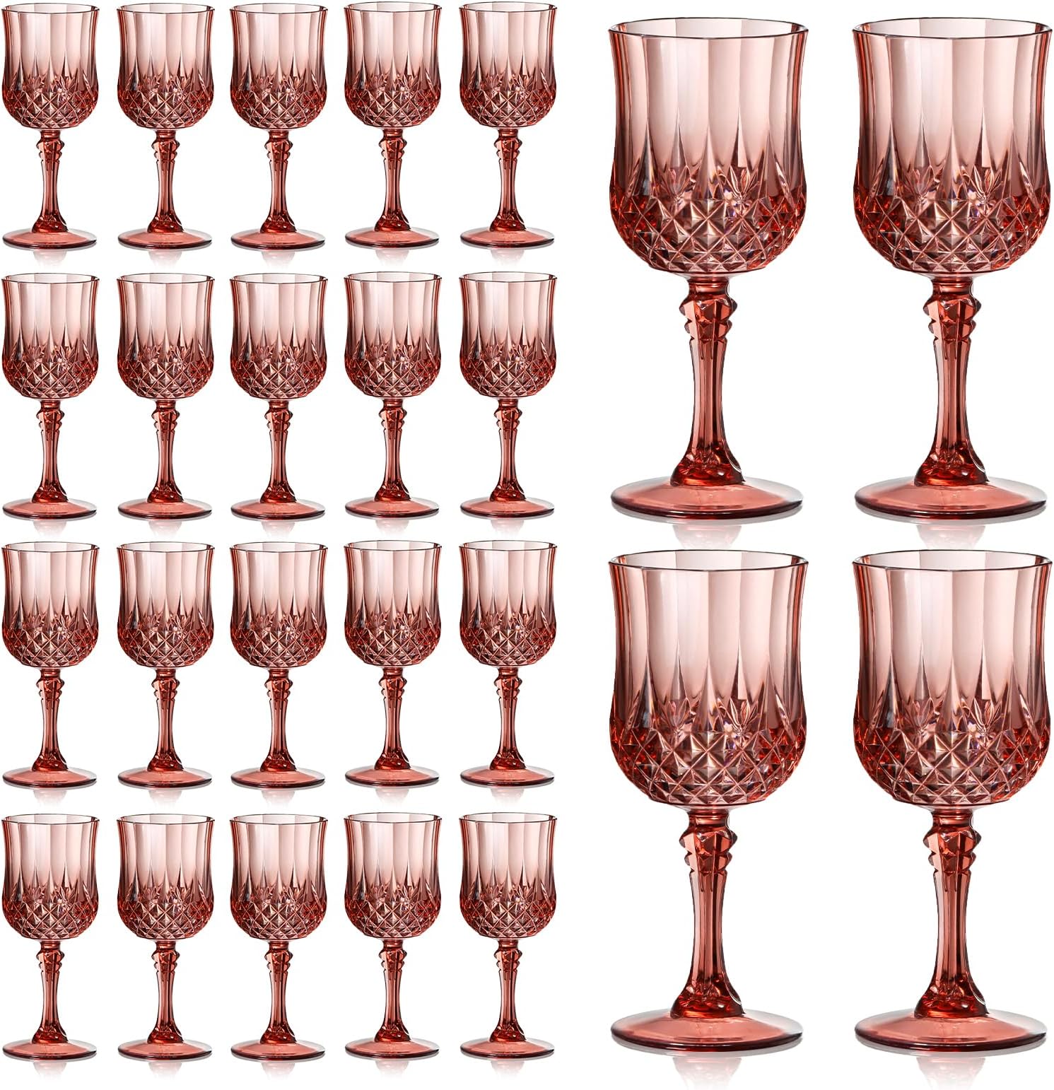 Amazon.com | Fun Express Amber Stemless Patterned Plastic Wine Glasses ...